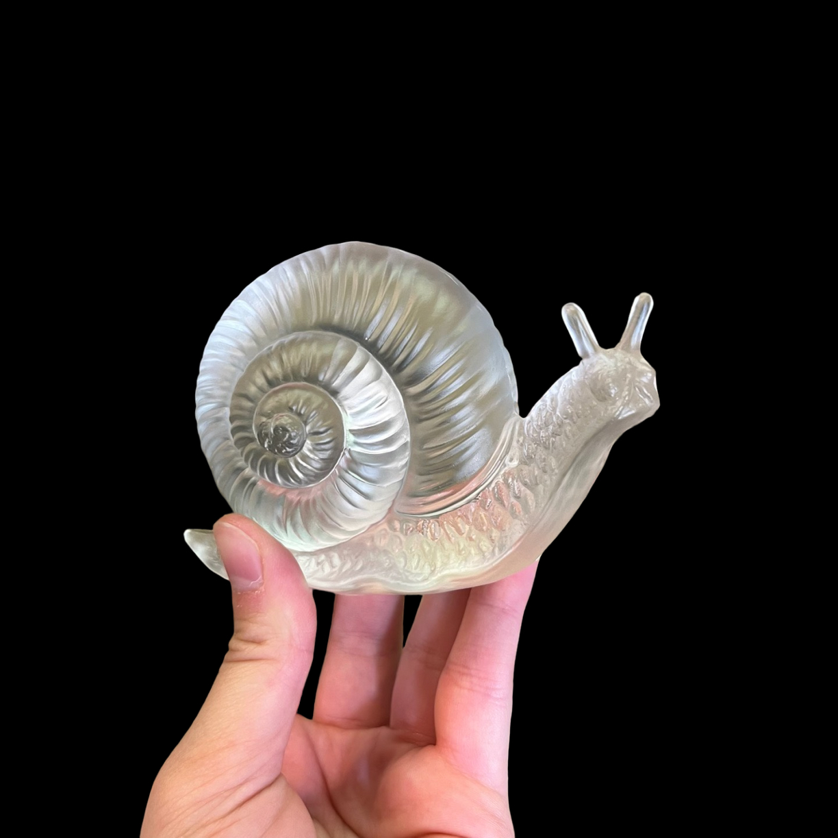 Fenton Crystal Velvet Glass Snail Figurine, Fenton Frosted Glass Snail ...