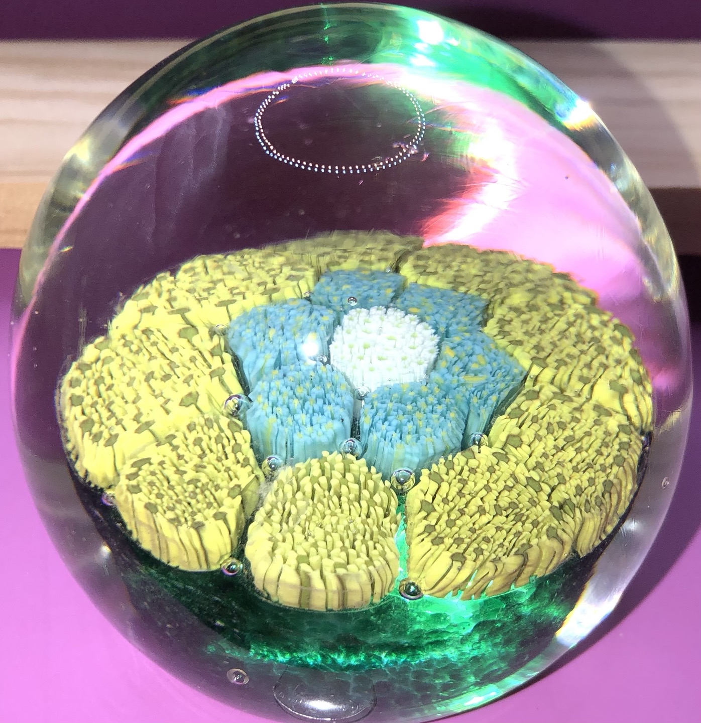 #22 - Paperweights And Misc... -Micro floral glass paperweight