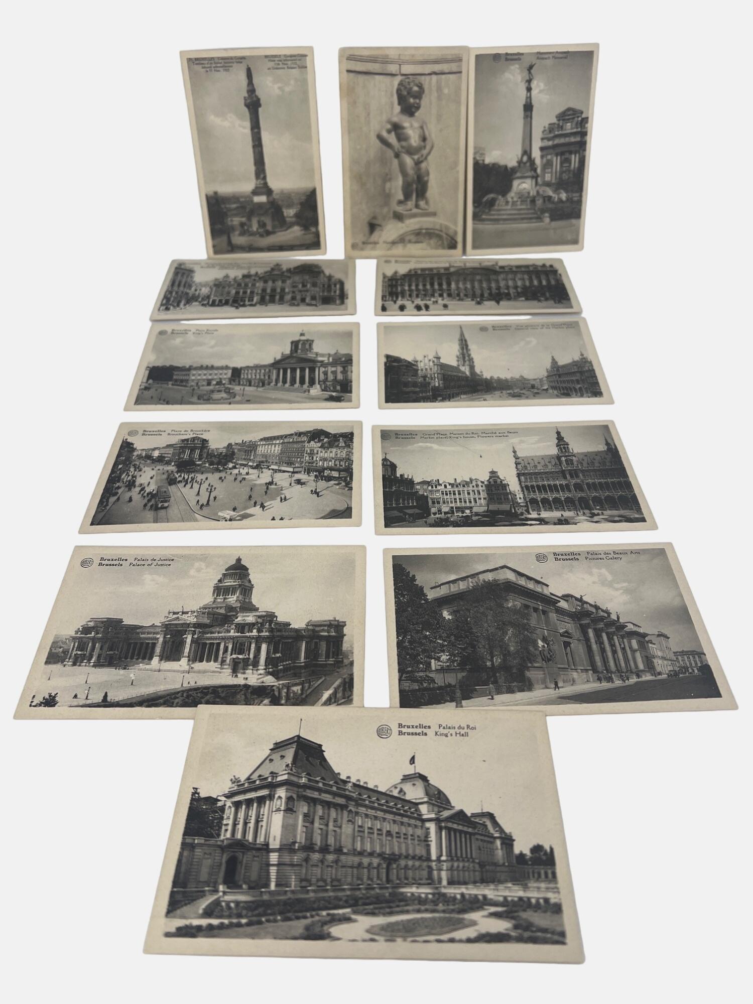 12 Vintage Photo Postcards Brussels Belgium Albert Souvenir Tourist ...