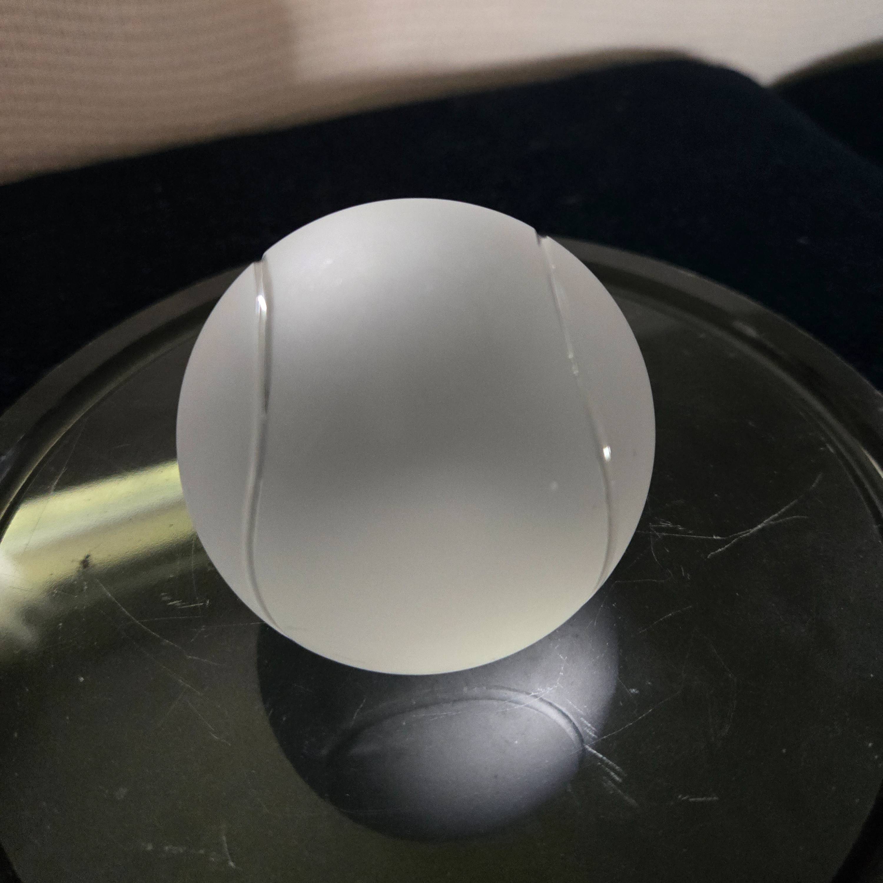 Frosted Art Glass Tennis Ball Paperweight