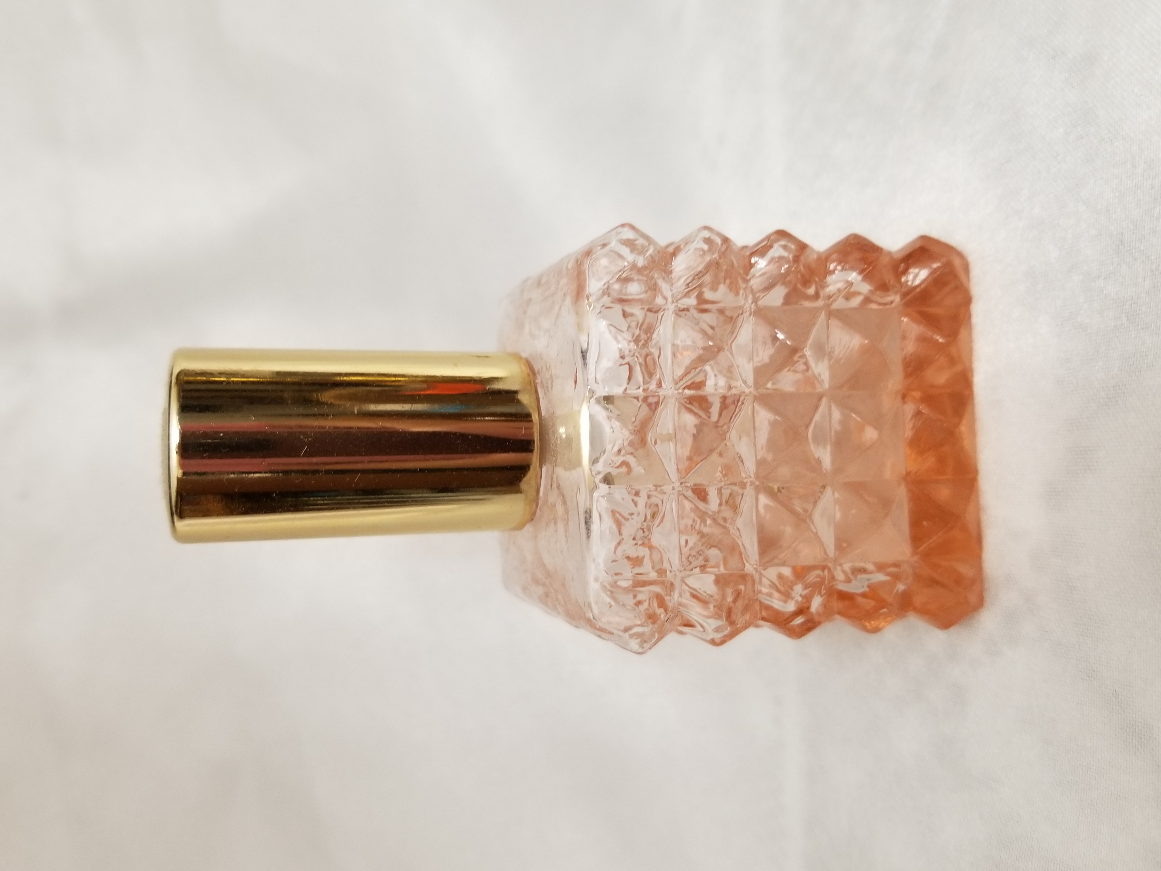 Vintage Pink Pressed Glass Perfume Atomizer
