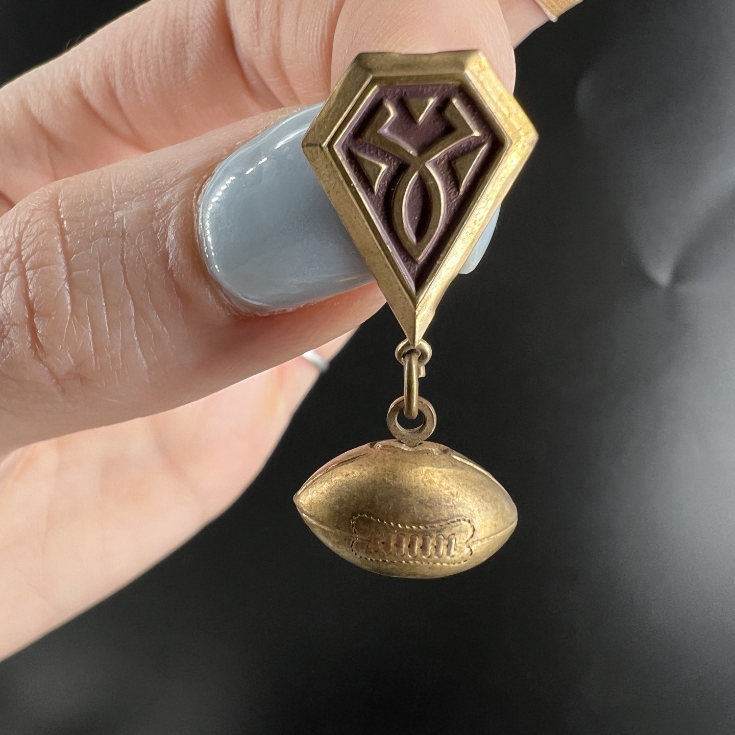 1940s Vintage Football Cheerleader Dangling Pin