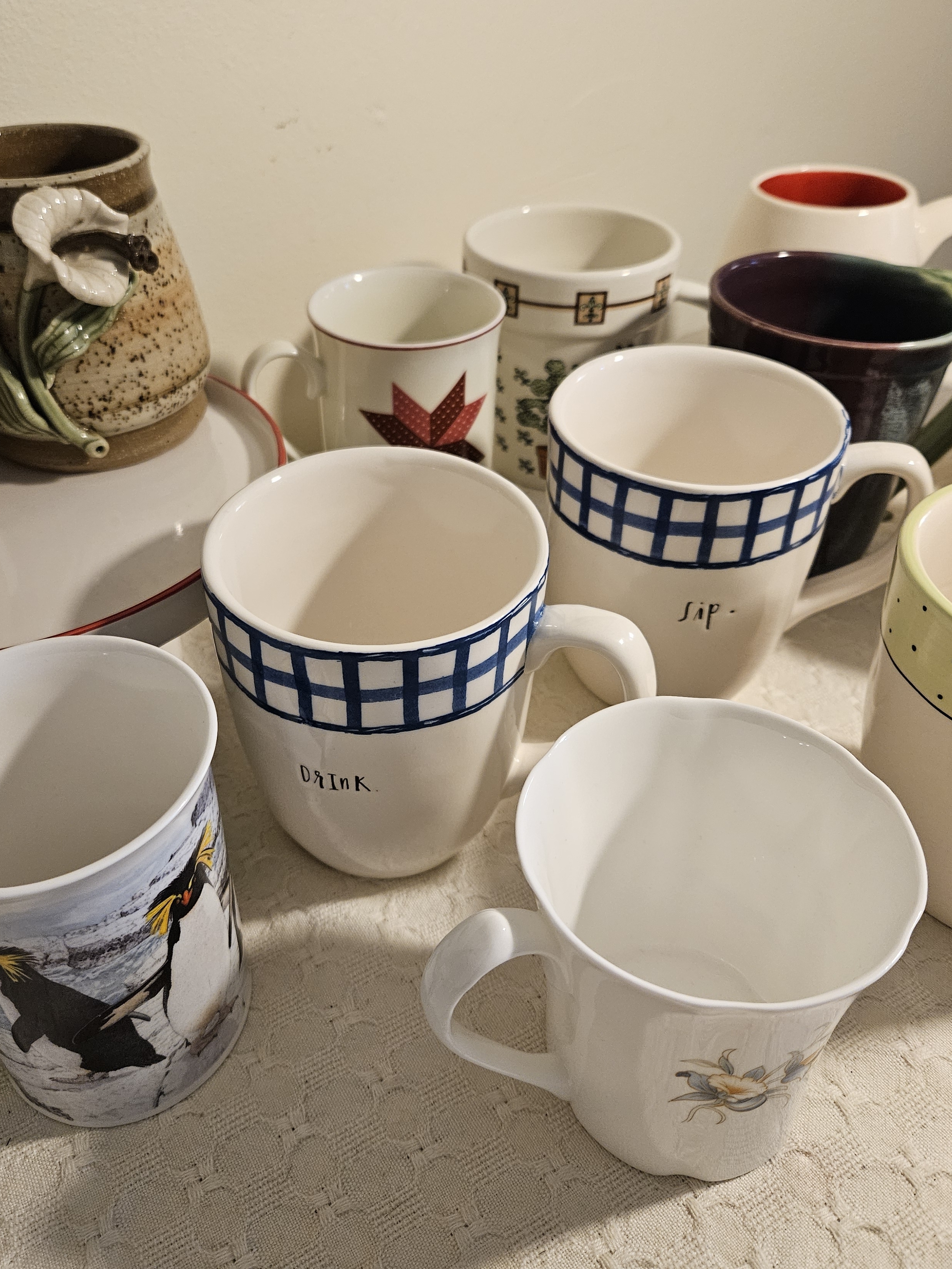 MUGS $6+sb: Pottery, Disney, Rae Dunn, Bone China