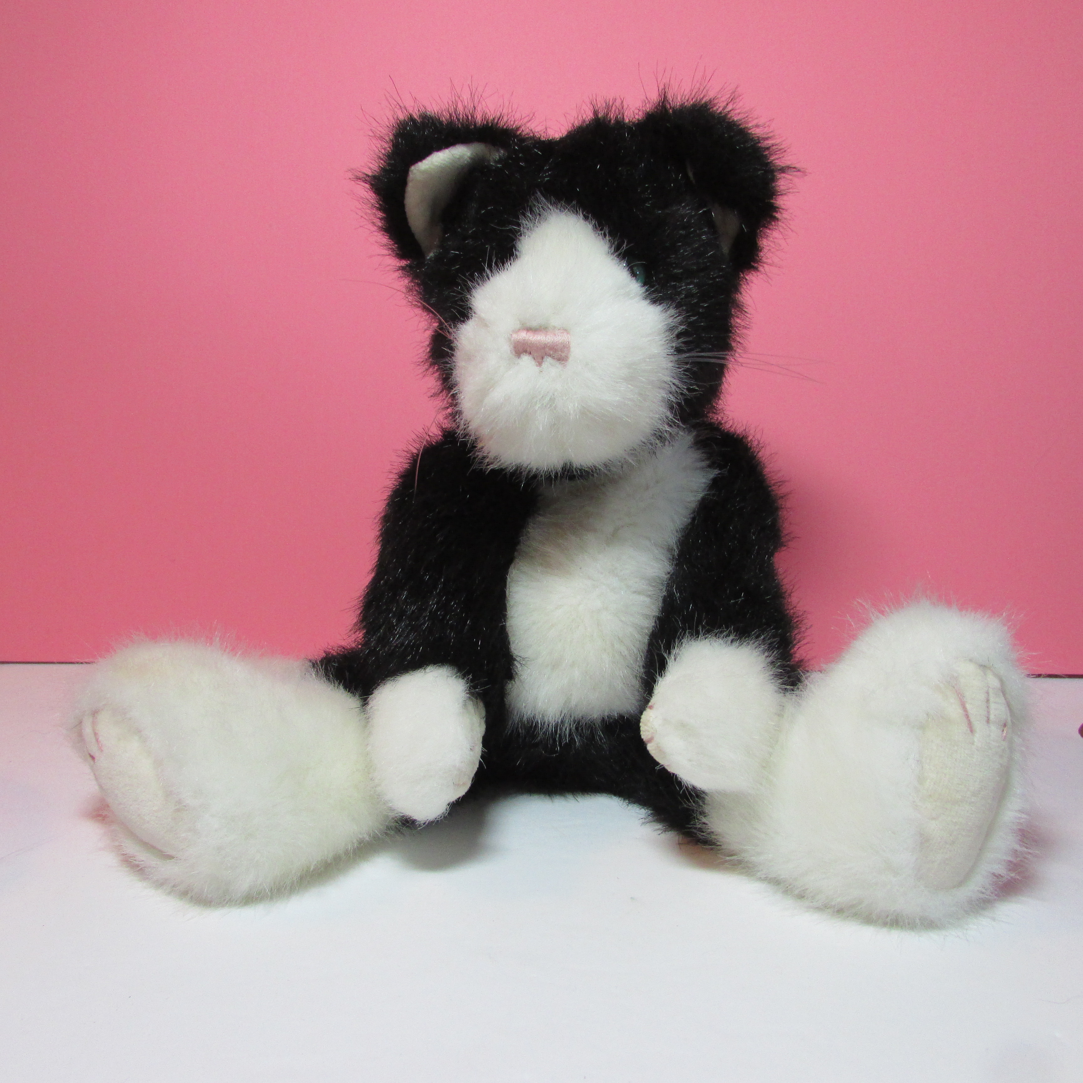 vintage Boyds Collection stuffed animal black white kitty cat JB Bean ...