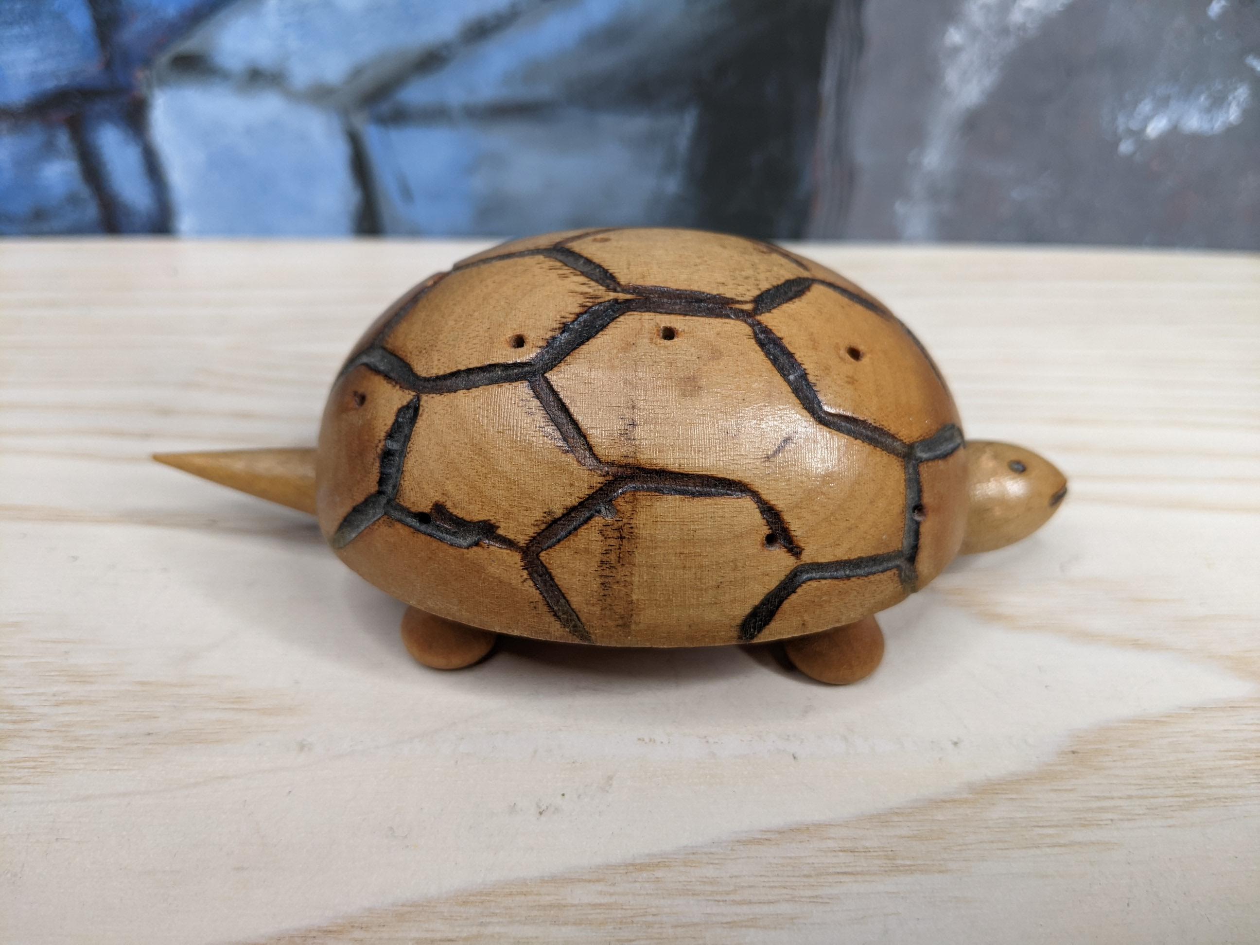 Turtle Wood Carved Bobble Head Nodder made Japan 5 1/2" long Vintage ...