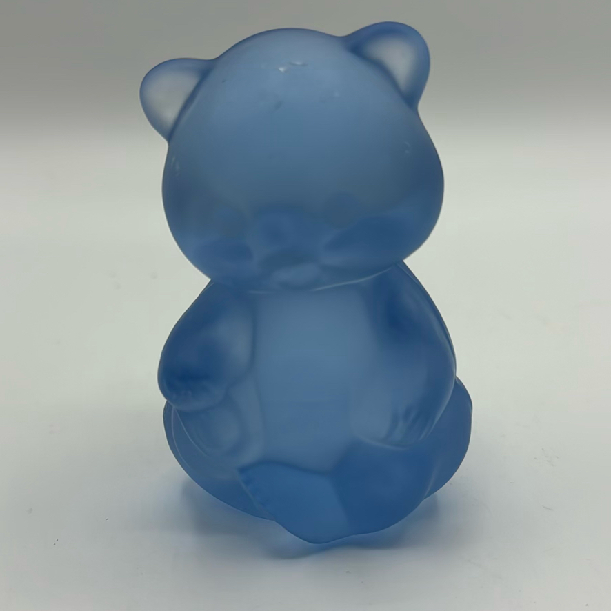 Satin Blue Fenton Bear Paperweight