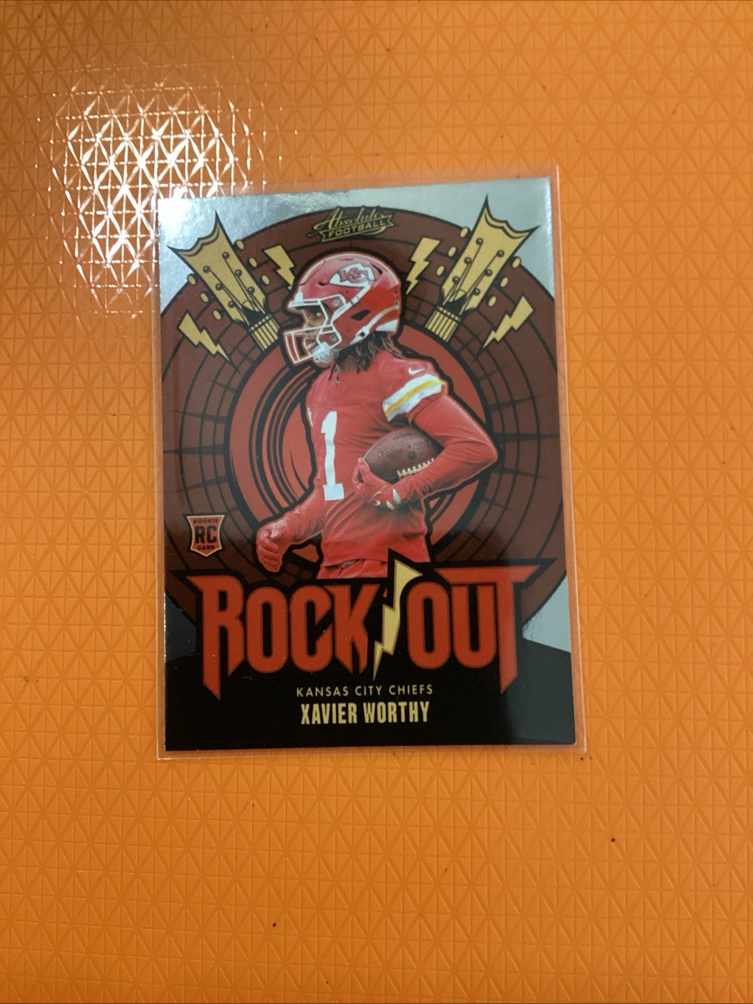 2024 Panini Absolute Xavier Worthy Rock Out rookie football card - Chiefs