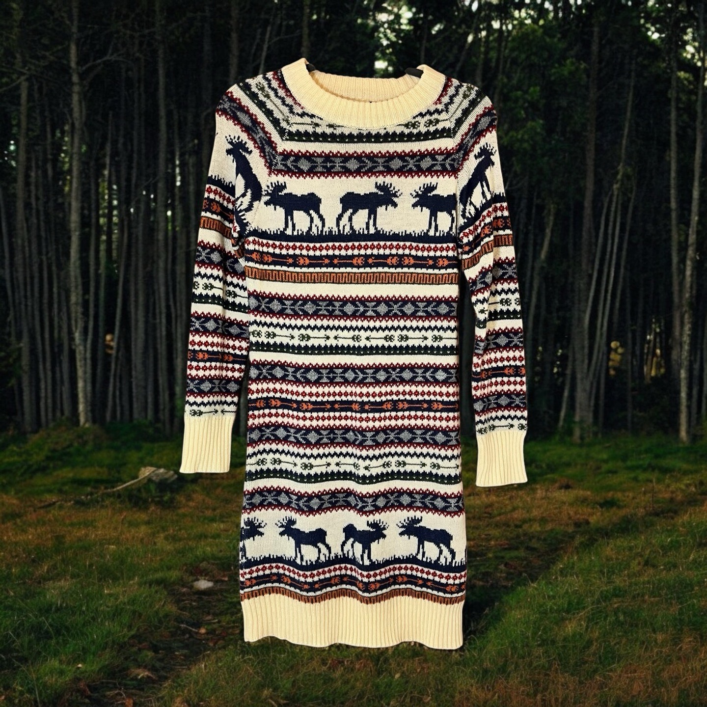 Kiel James Patrick Cozy Cabin Dress The Great Moose Sweater Dress Small S