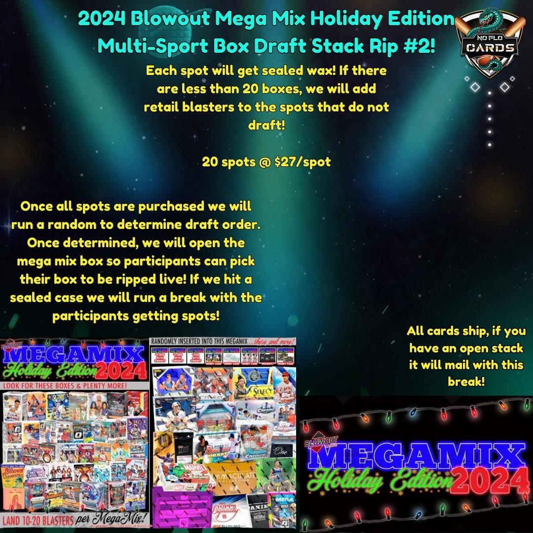 2024 Blowout Mega Mix Holiday Edition Multi-Sport Box Draft Stack Rip #2!