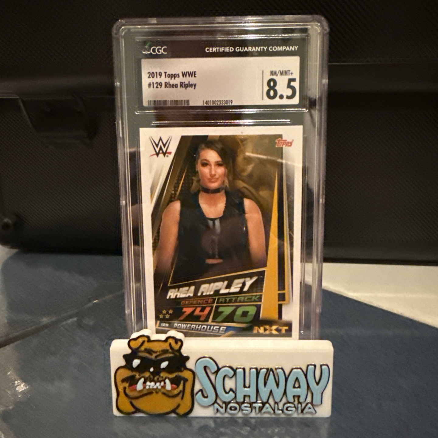 2019 Topps WWE Slam Attax RHEA RIPLEY RC TRUE ROOKIE CGC 8.5