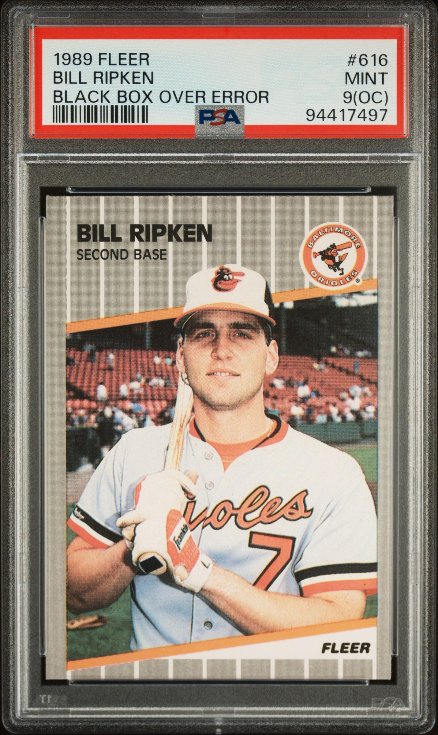 1989 Fleer Bill Ripken FF Black Box PSA 9(OC) - Baltimore Orioles