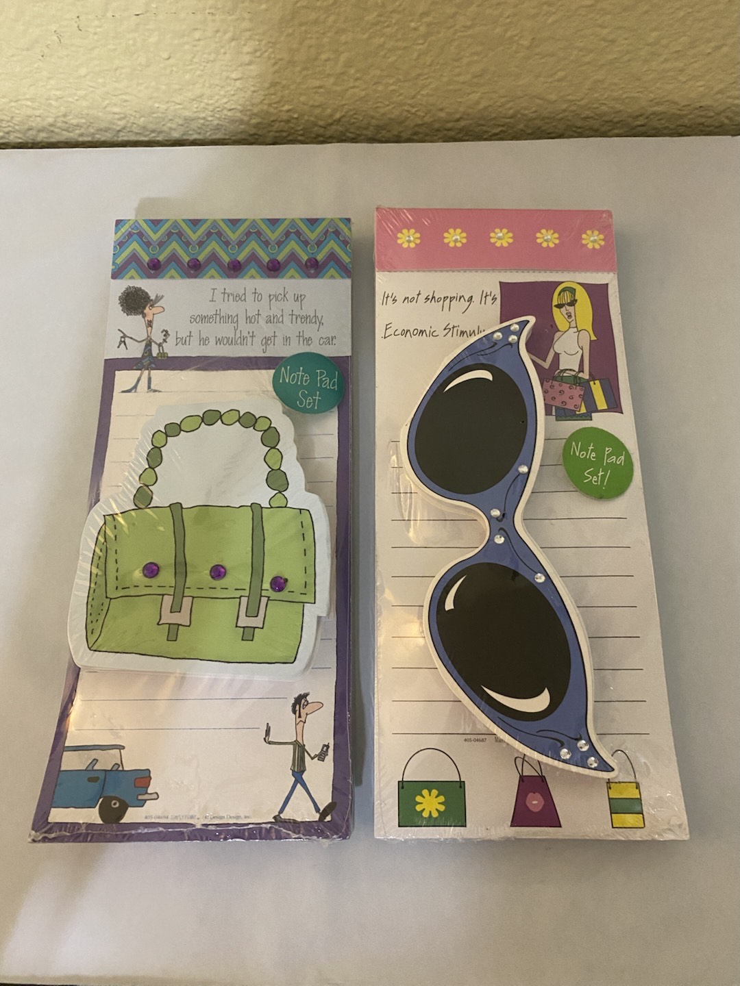 Design Design Pair of Shopping Themed Notepad & Sticky Note Sets - Sealed