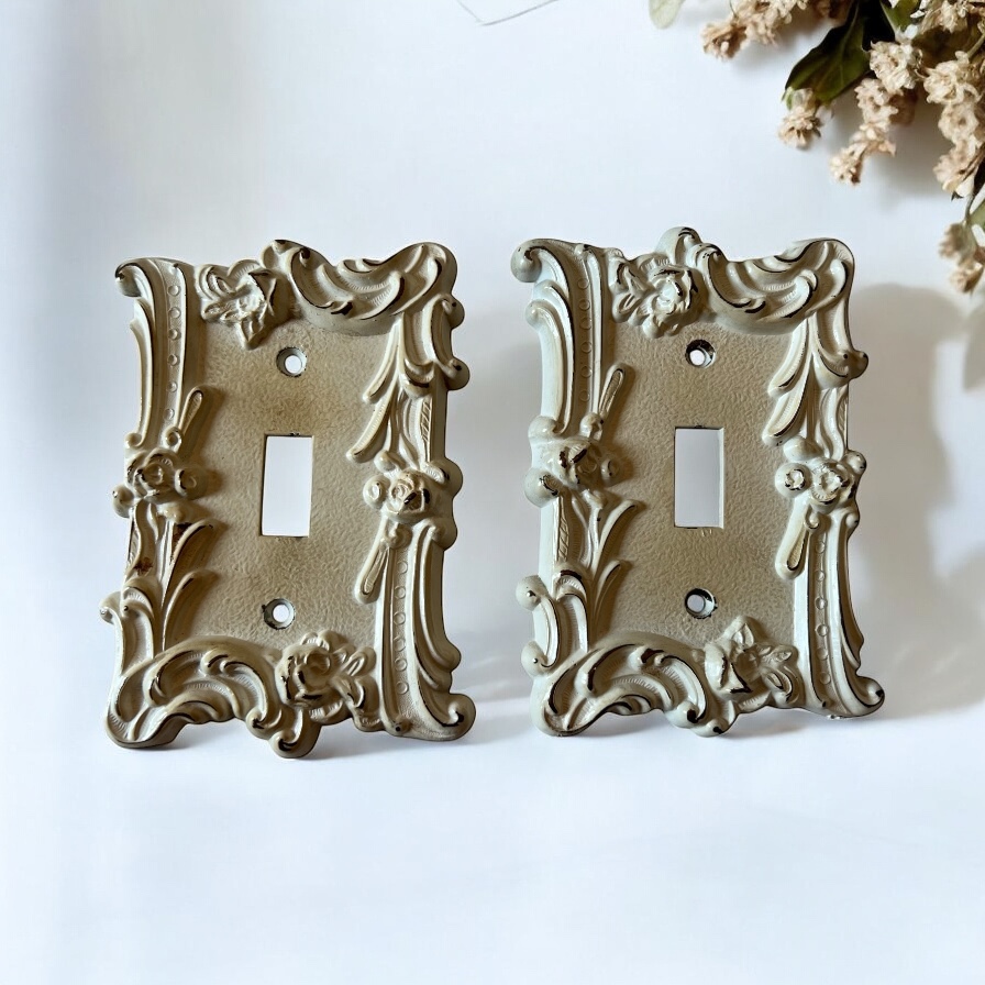 Vintage (2) Single Toggle Switch Plate Covers. Vintage Victorian Home ...