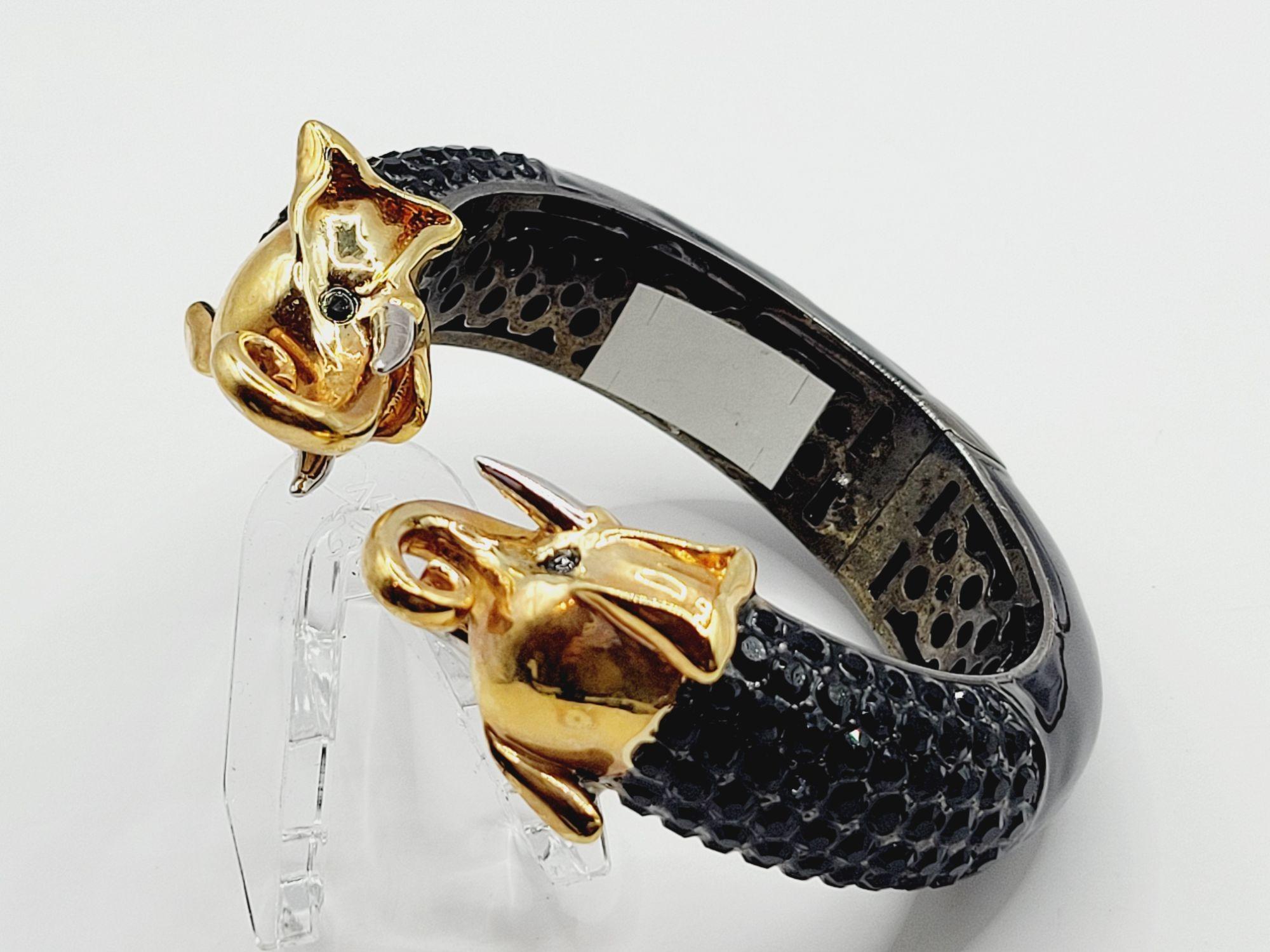 Signed Joann Boyce Elephant Bracelet Figural Rhinestone (A276)