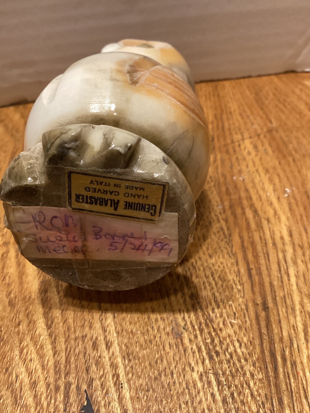 Genuine Alabaster Hand carved Owl made in Italy