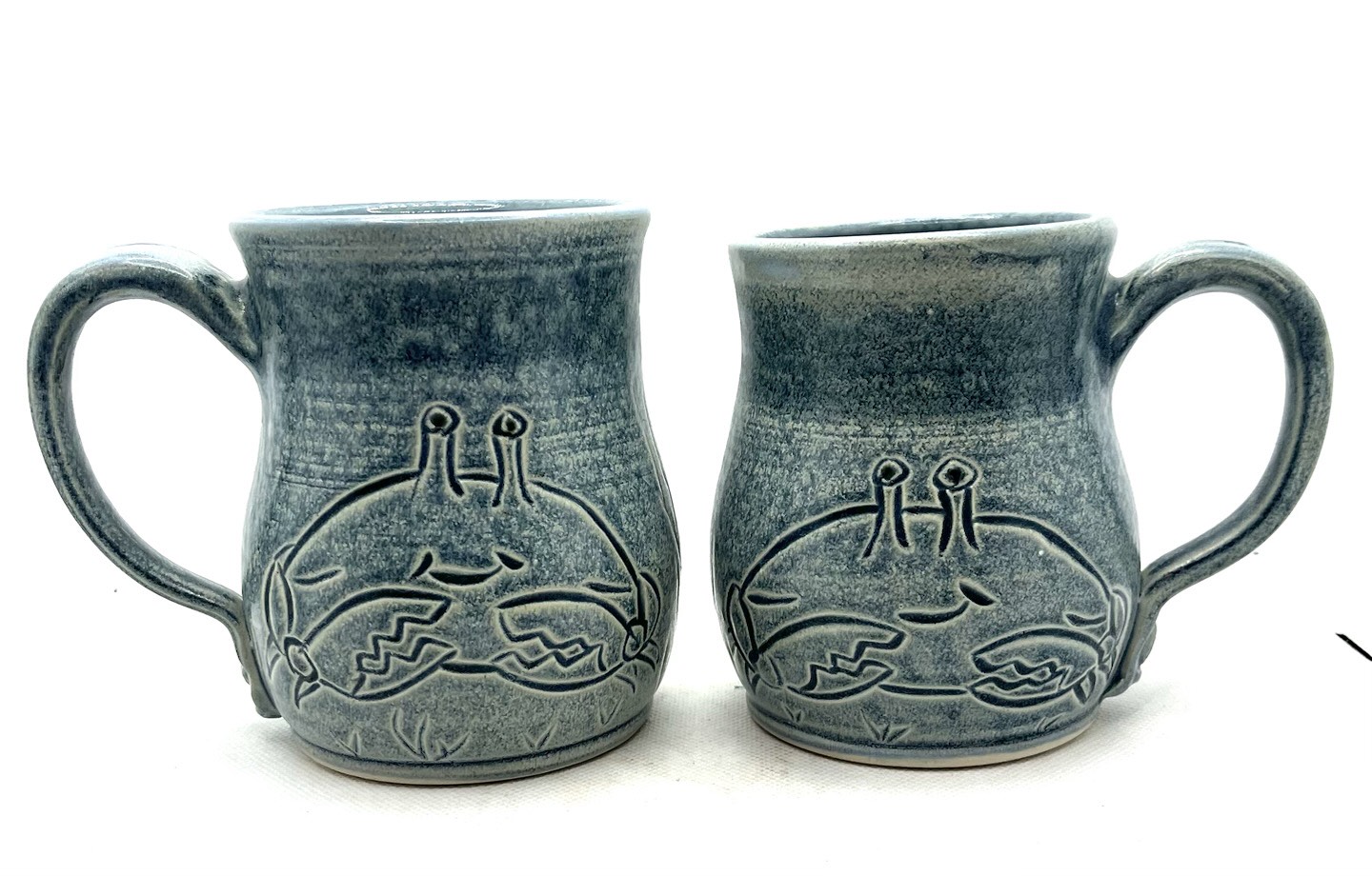 Handmade In Charleston Oregon Blue Studio Art Pottery Stoneware Mugs ...