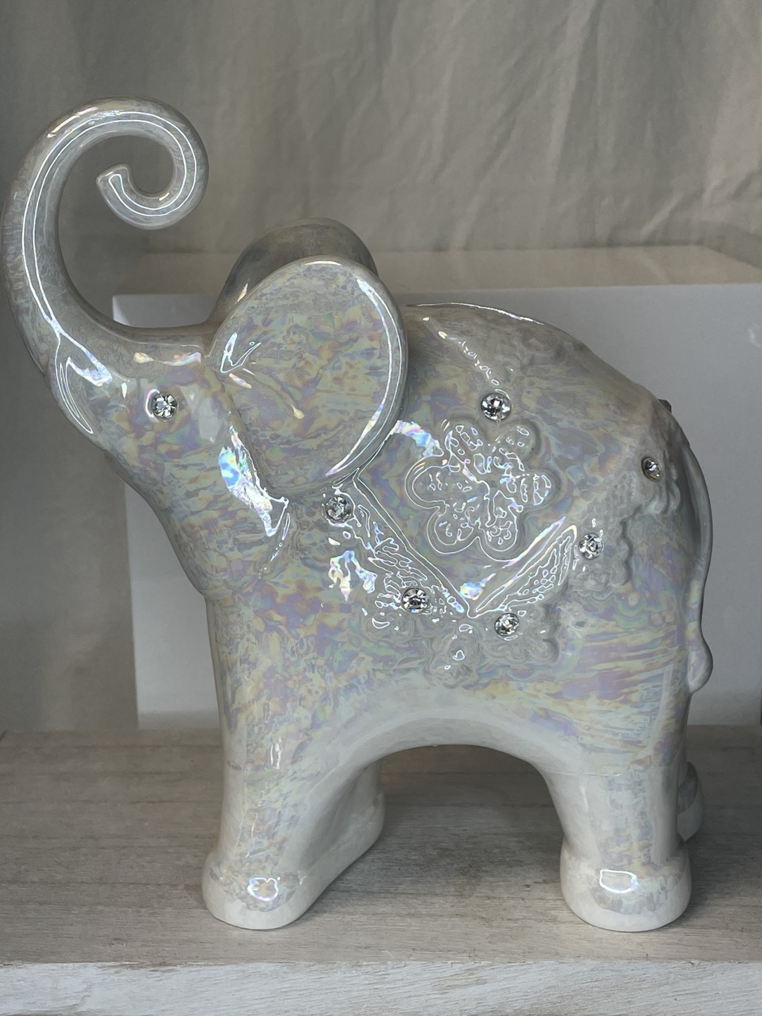 Ceramic Elephant Bank With Bling