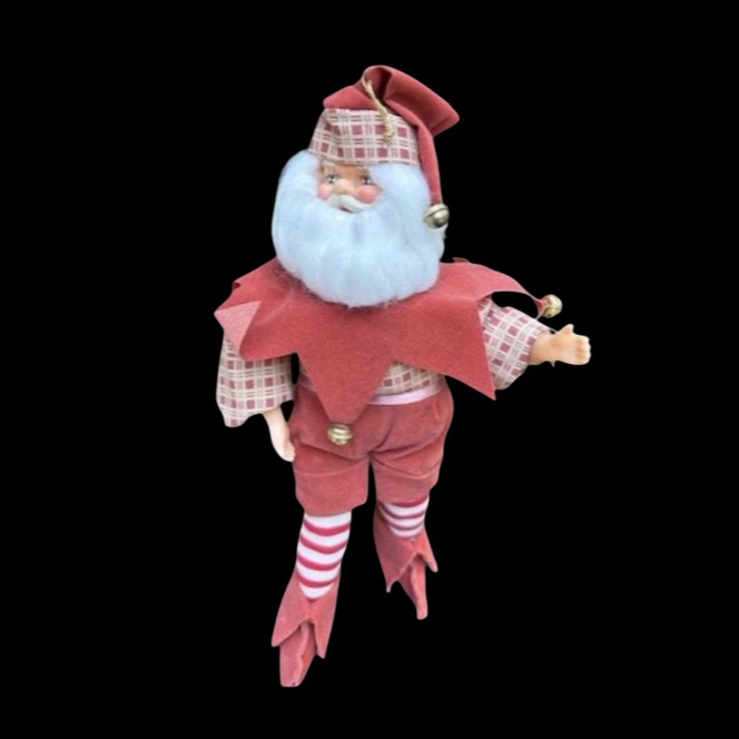 Vintage Mid Century Poseable Santa Claus Pixie Elf Christmas Decor