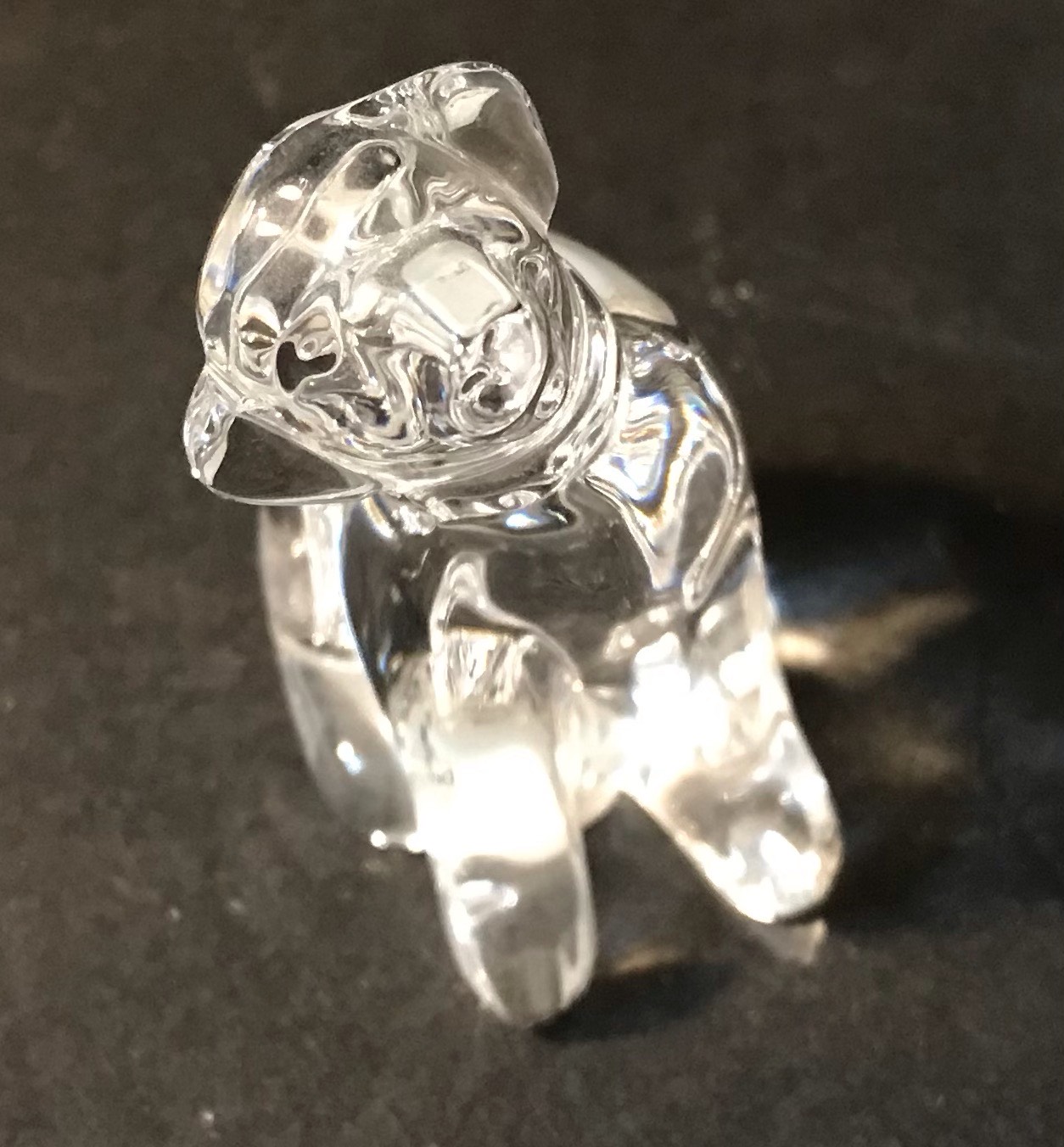 Waterford Crystal Sitting Head Tilted Puppy 2” dog figurine W Sticker ...