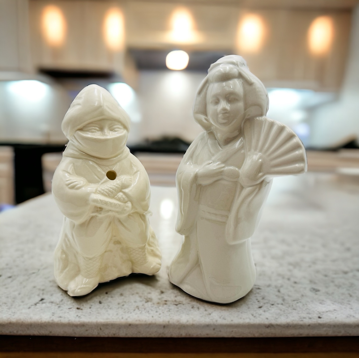 2 Tiki Mugs Benihana Samurai Warrior & Geisha Tiki Cups Japanese White ...