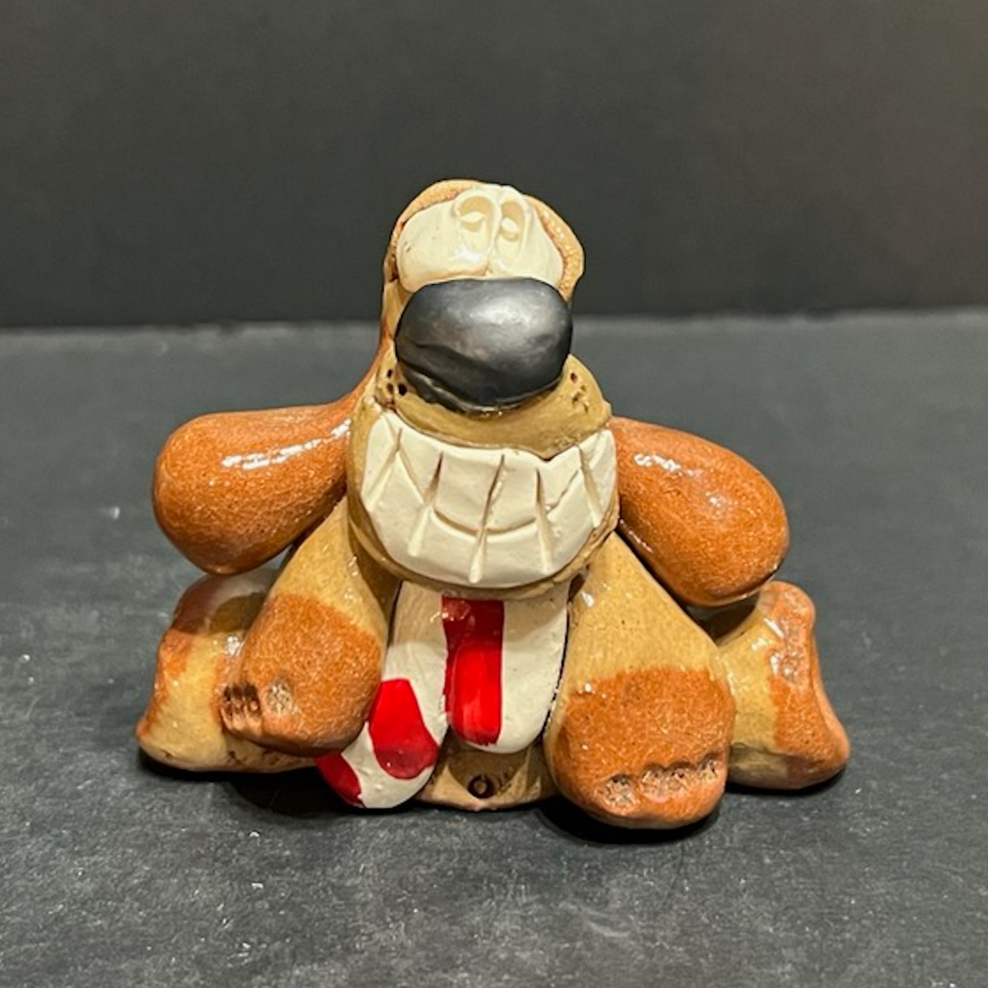 Bill Hicks Clay Pottery Whimsical Hound Dog Figurine Candy Cane Signed ...