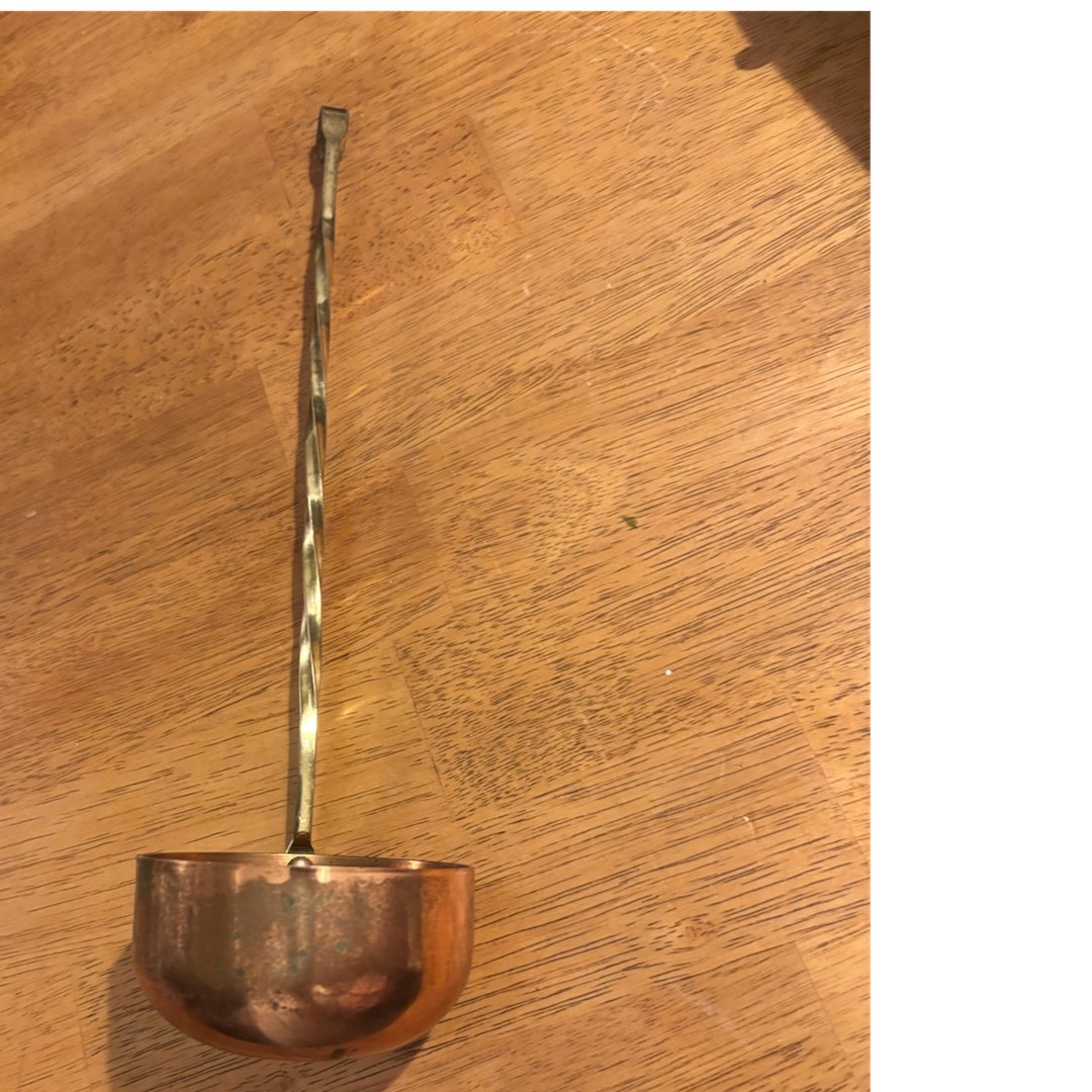 Large Brass and Copper Ladle 14”
