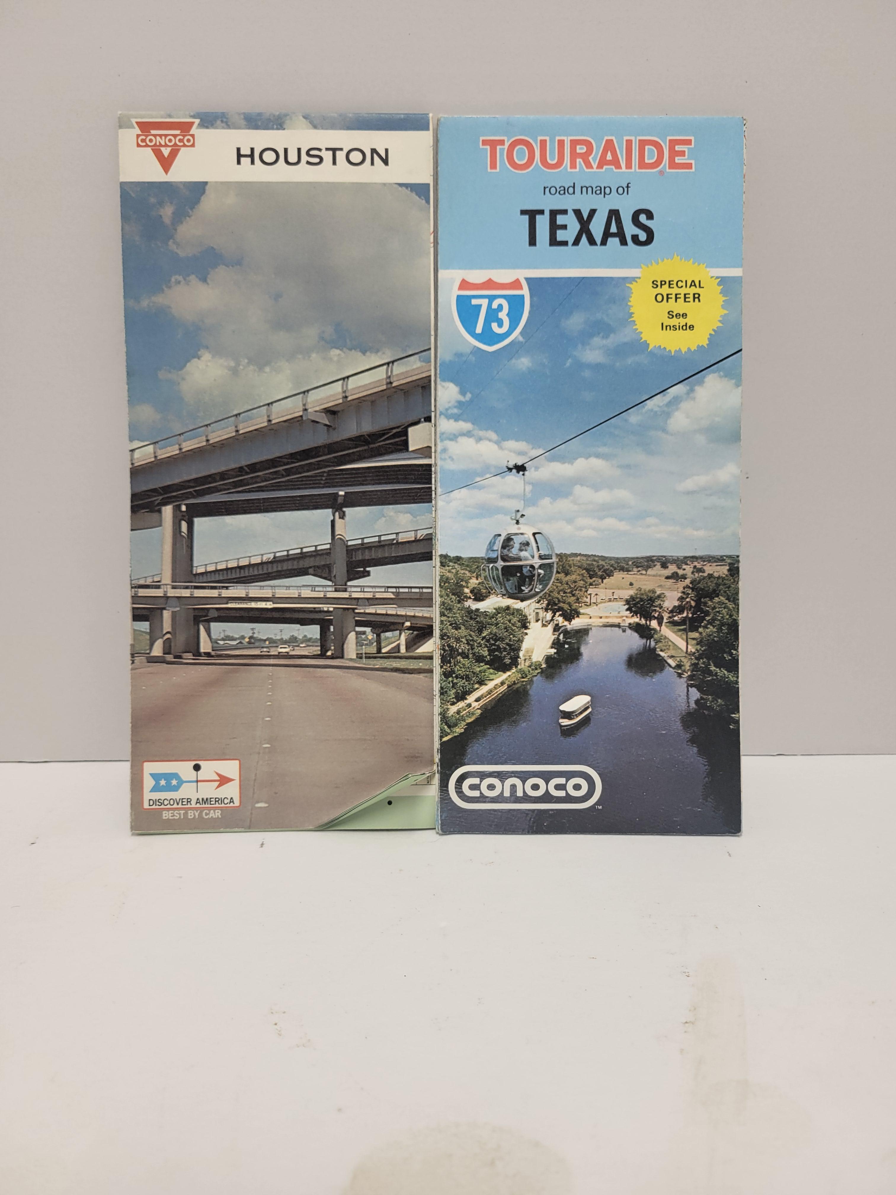 Conoco Road Maps Texas Houston