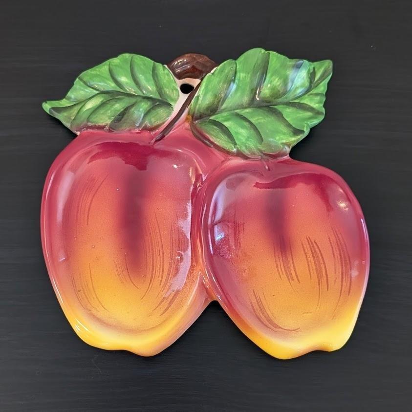 Vintage Enesco Apple Ceramic Hanging Wall Plaque Kitsch Farmhouse ...