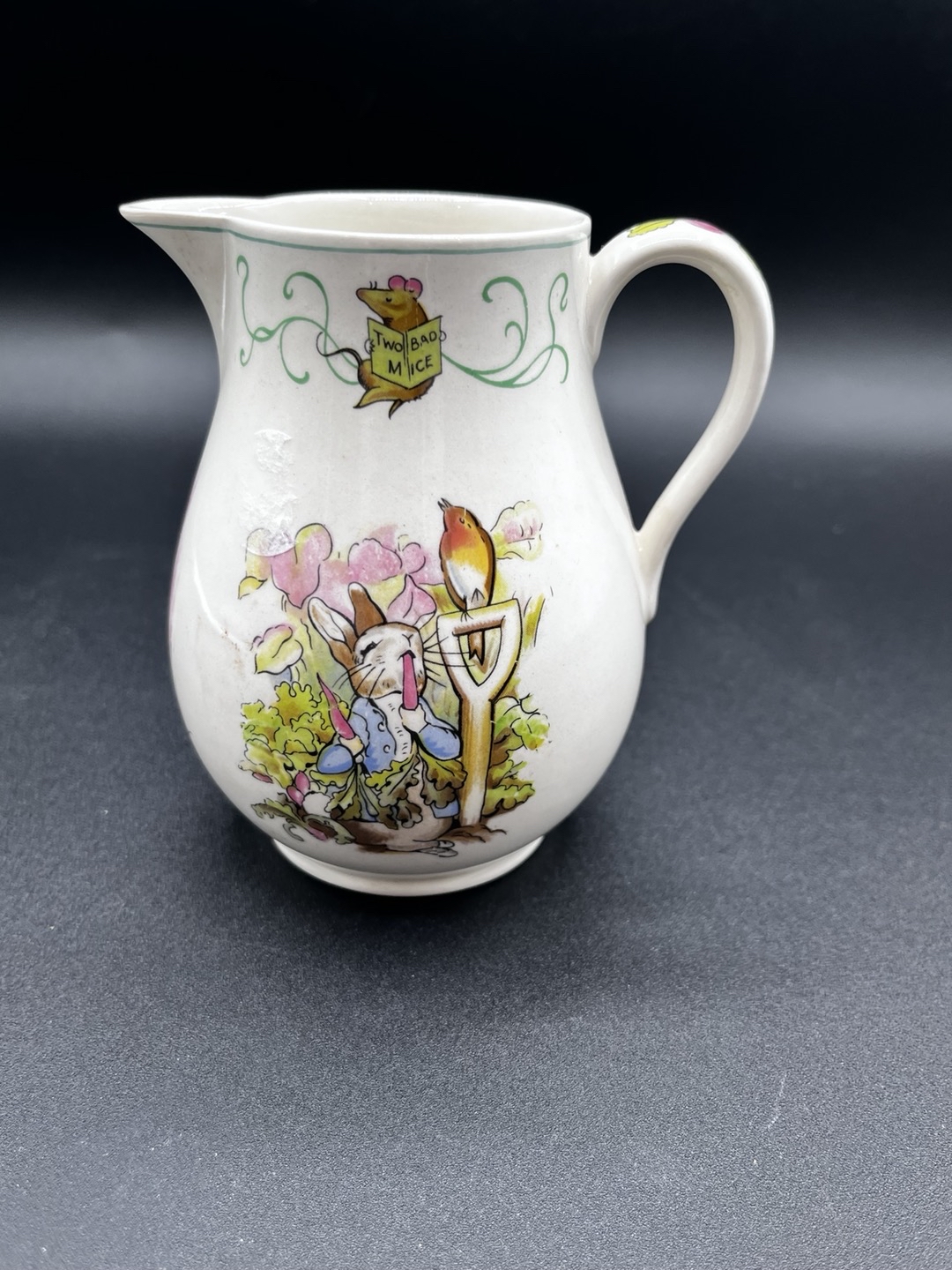 🐰 Wedgwood Peter Rabbit Ceramic Creamer Pitcher 4.5”