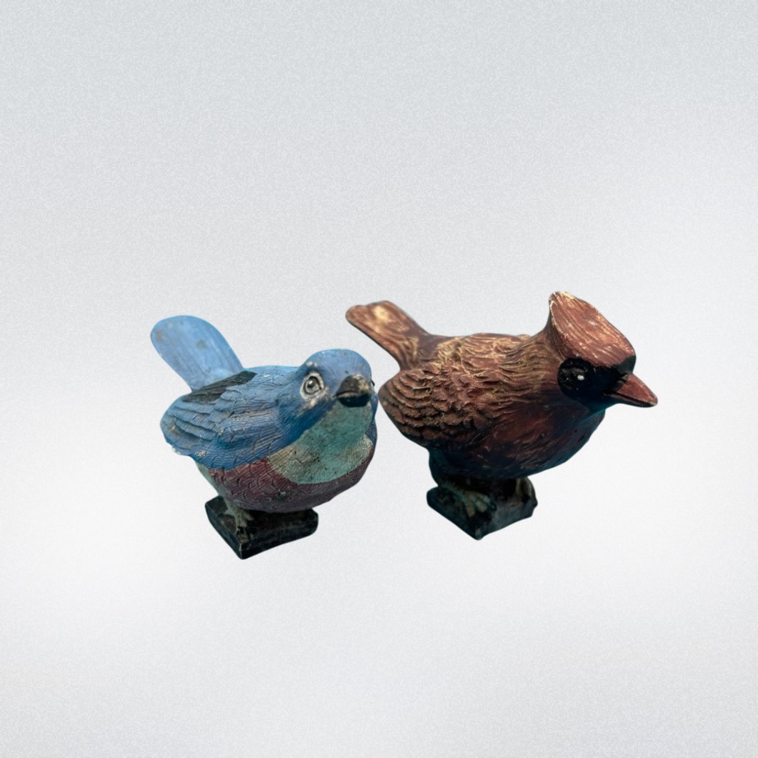 Vintage Chalkware Bird Figurines – Bluebird & Cardinal – Hand-Painted ...