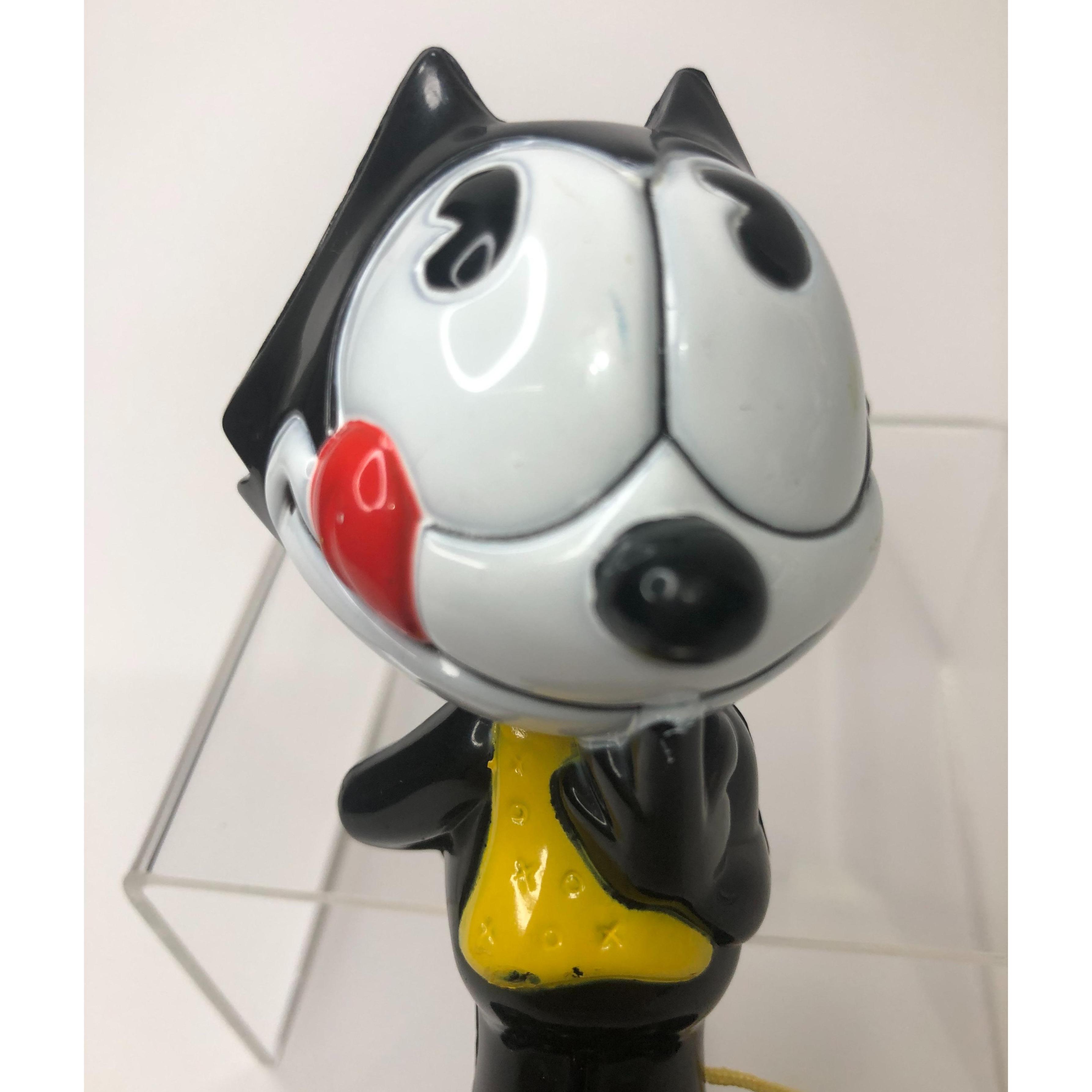 90s Felix the Cat Vintage Wendy’s Toy Catch Ball in Cup Blue Fish Spinner