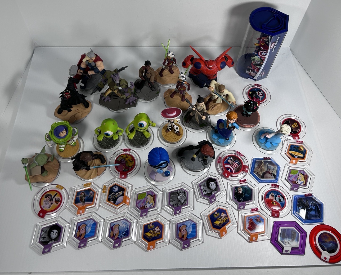Lot Disney Infinity Figures & Power Cells Marvel Star Wars Toy Story ...
