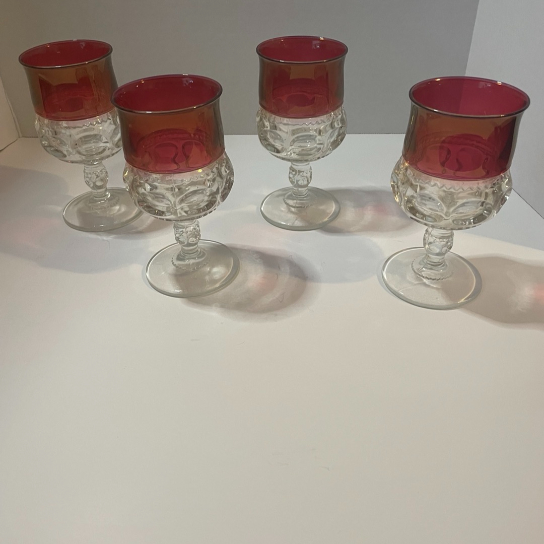 Vintage Ruby Red Flash Goblets