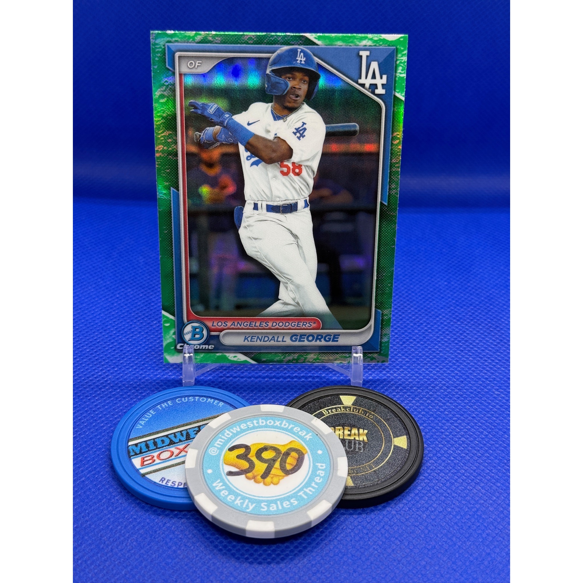 Kendall George - 2024 Bowman Chrome 1st - Los Angeles Dodgers - Lunar Glow