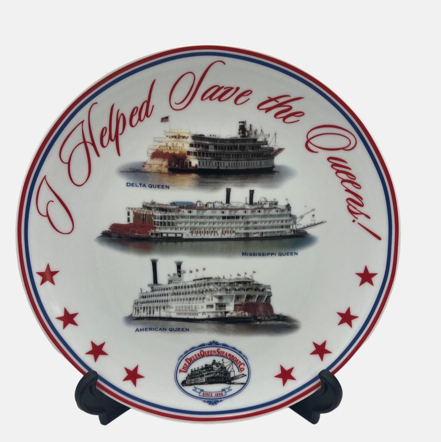 Delta Queen Steamboat Collectible Plate I Helped Save The Queens 10.25 ...