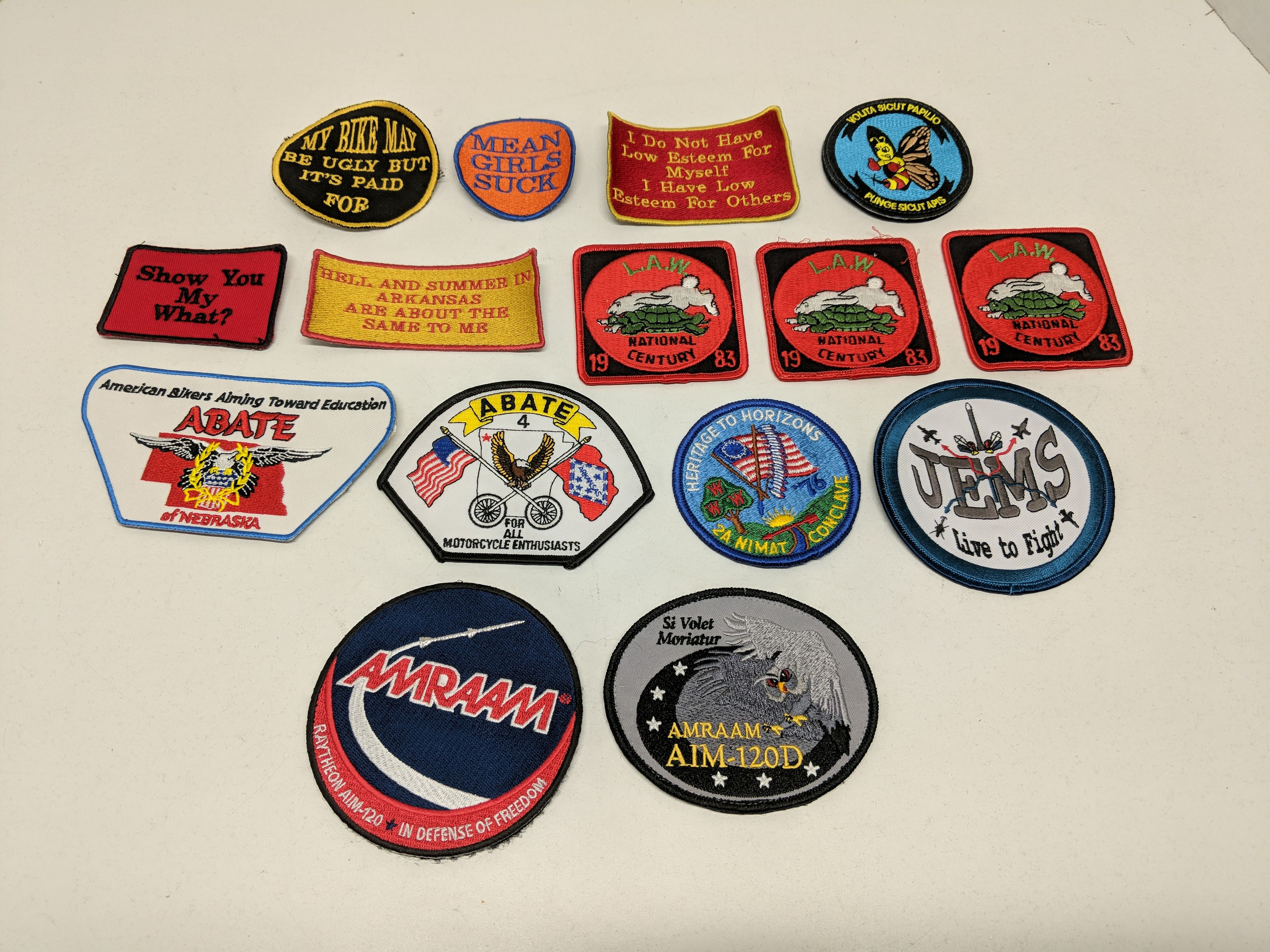 Lot of 15 Vtg Patches, some military
