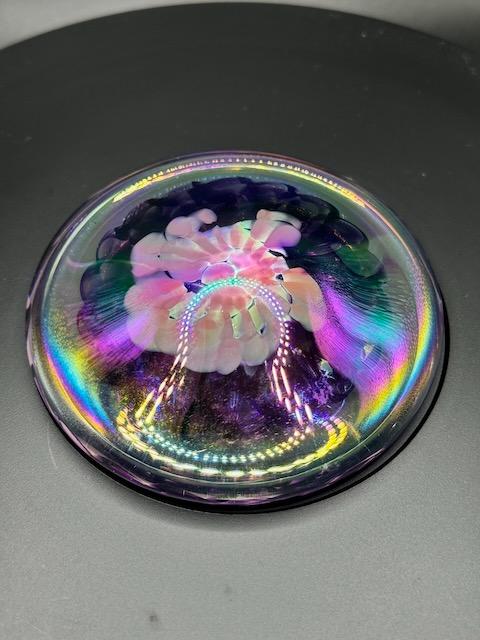001 Signed GG Gribskov Glass Kyle Gribskov Iridescent Paperweight Disc ...
