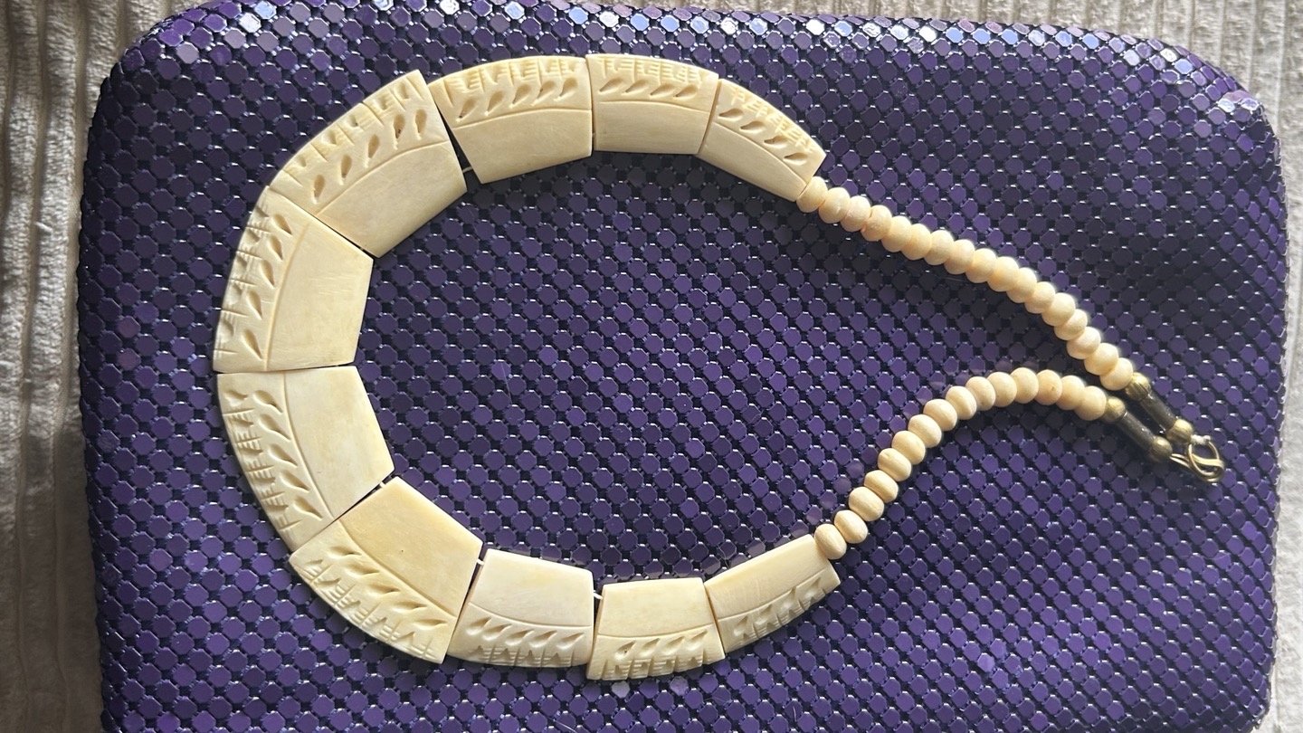 Antique Native Carved Ivory Necklace