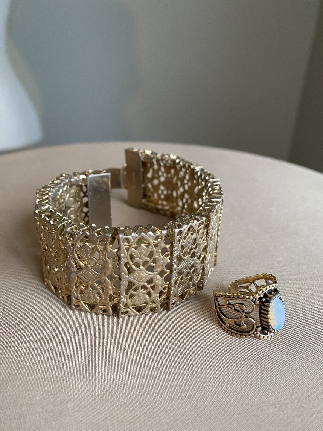 Vintage Sarah Coventry Art Deco Style Goldtone Filigree Panel Bracelet ...