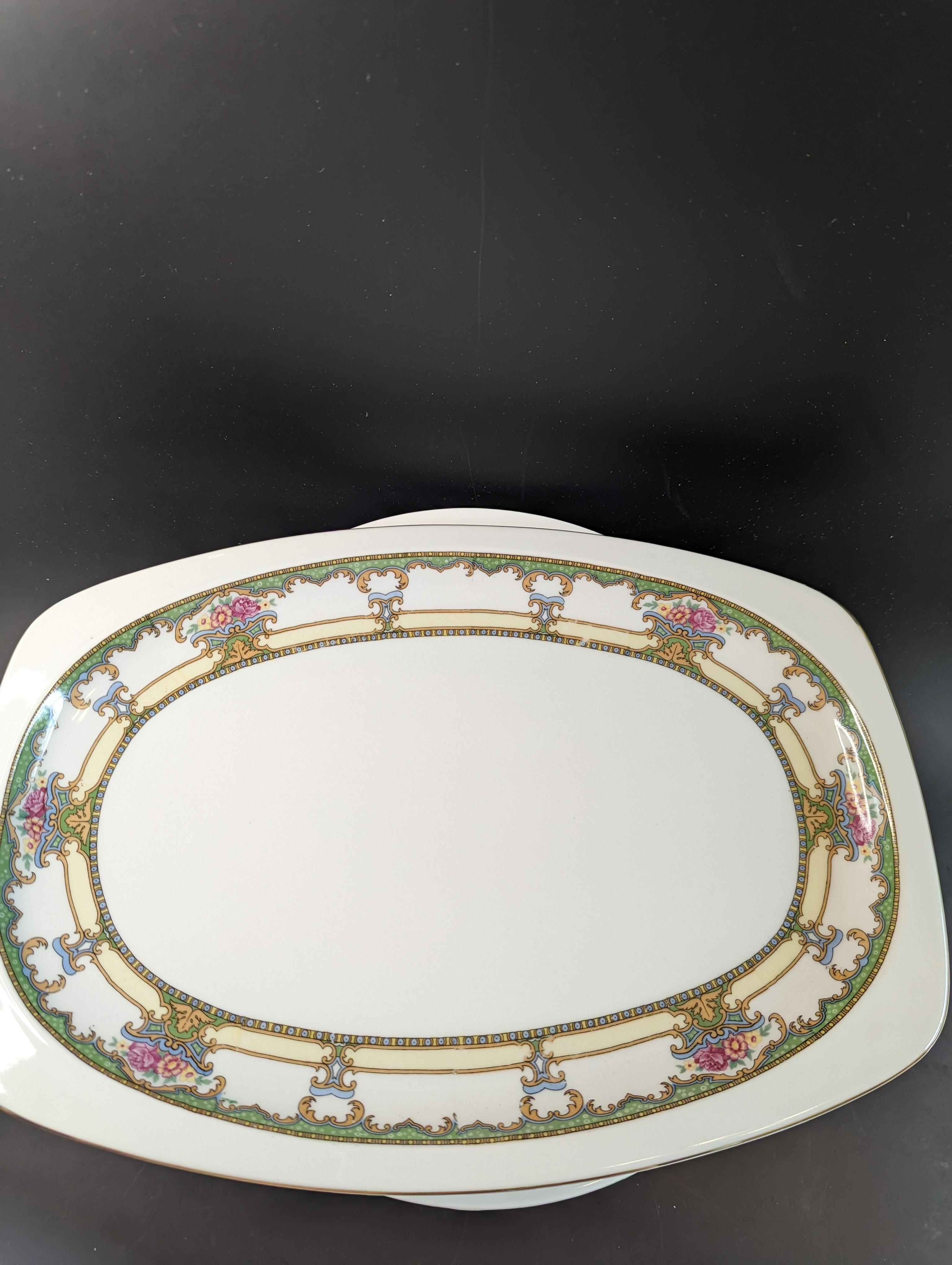 Vintage Porcelain Serving Platter, Elegant Floral and Gilded Design ...