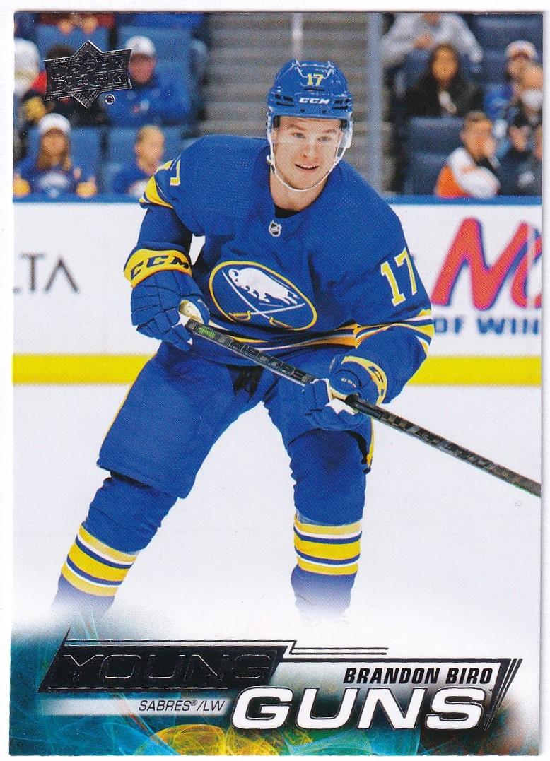 2022-23 Upper Deck #455 Brandon Biro YG RC Buffalo Sabres Hockey Card
