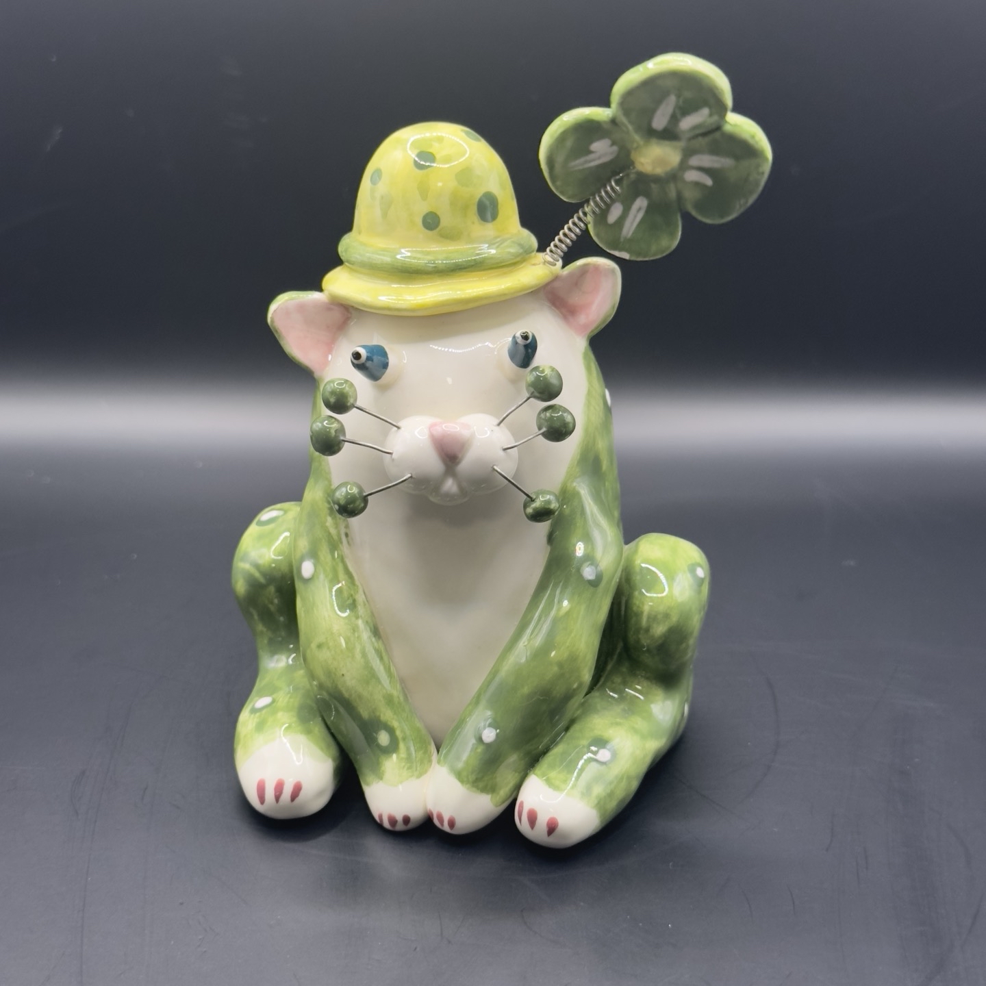 #357 Whimsical Amy Longcombe, Green Cat Shamrock, Green Irish Cat One ...