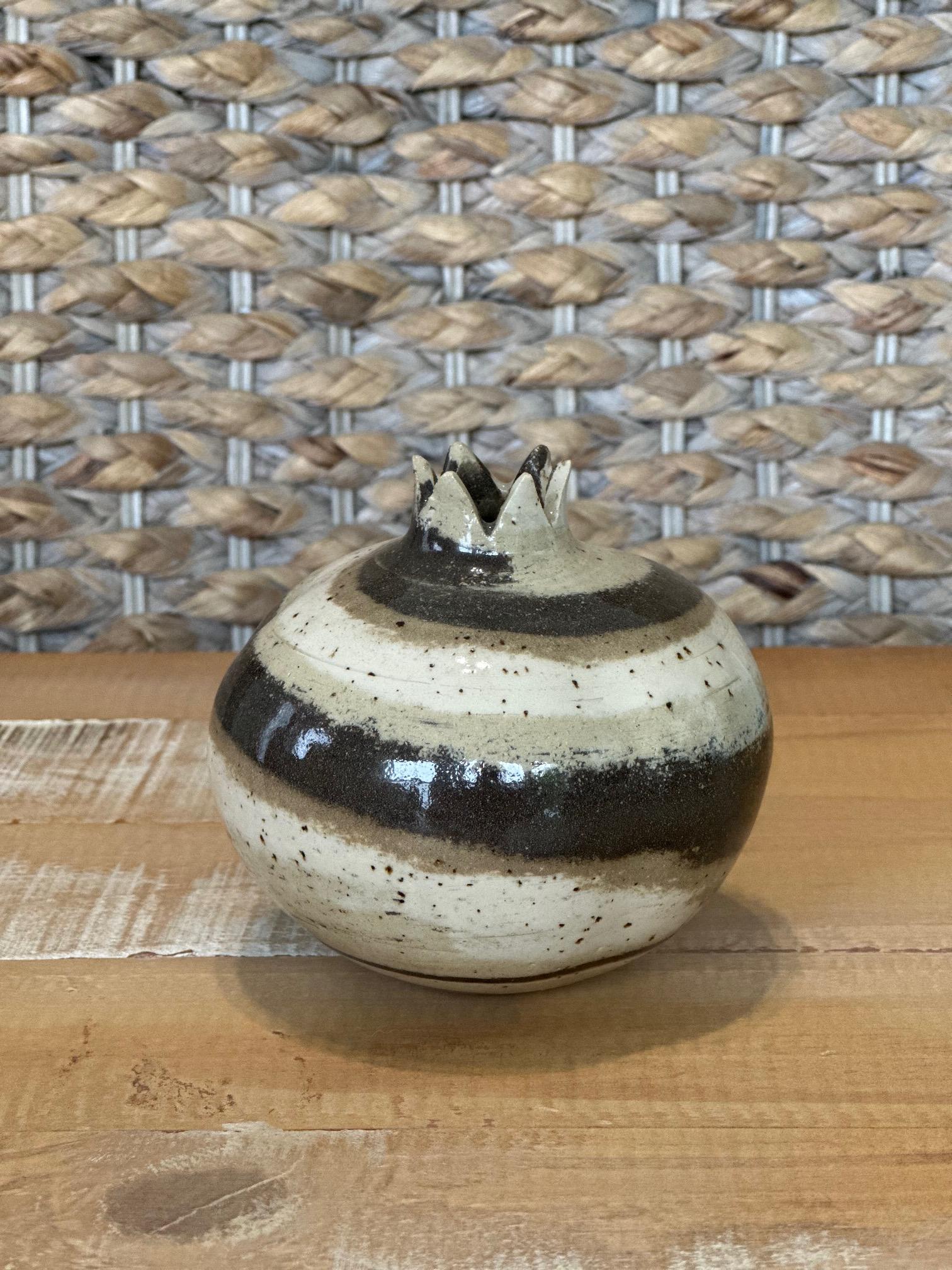 Ceramic Art Pottery Color Swirl Pomegranate Vase Stamped Debby Glickman ...