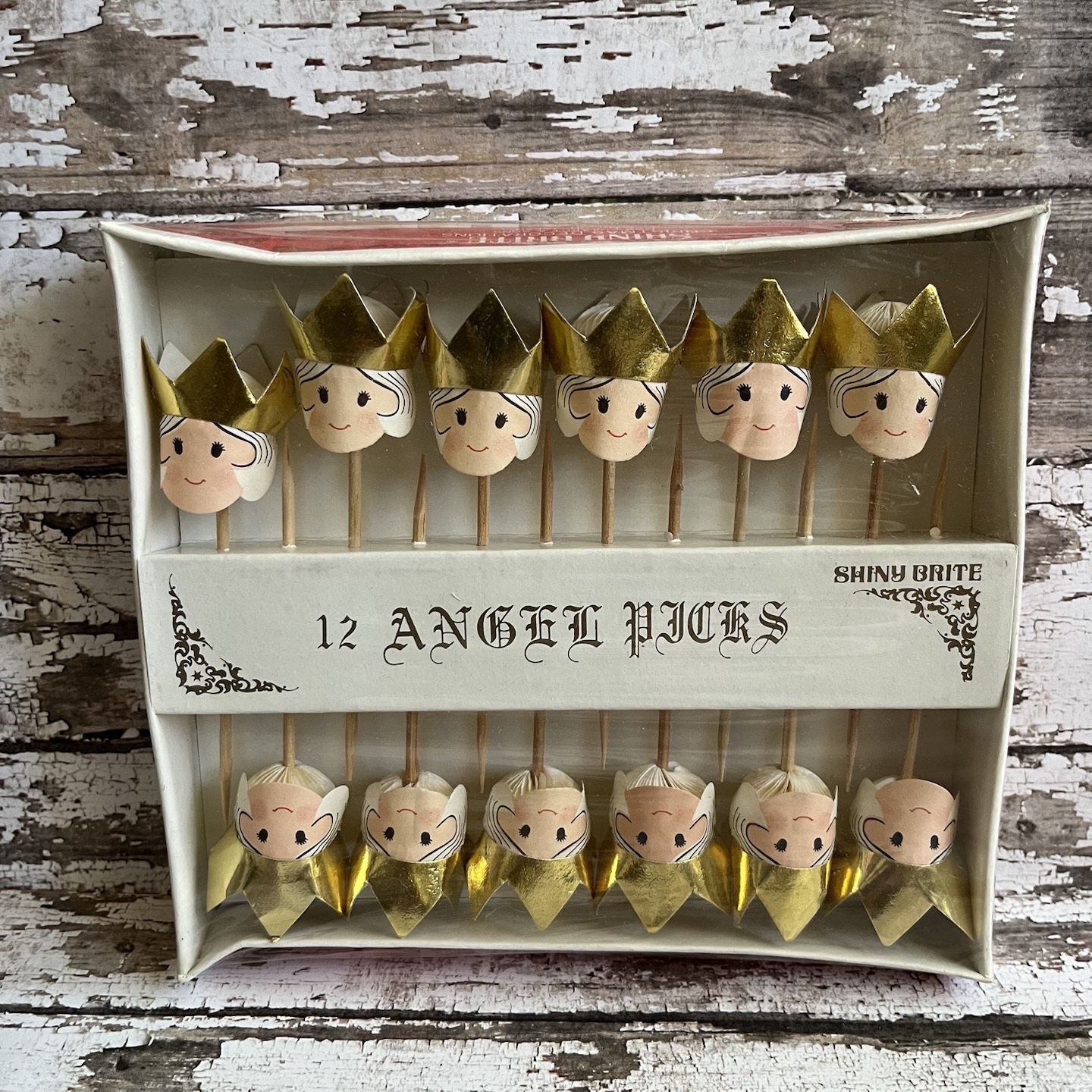 Vintage Christmas Shiny Brite Max Eckardt Angel Picks Decorations