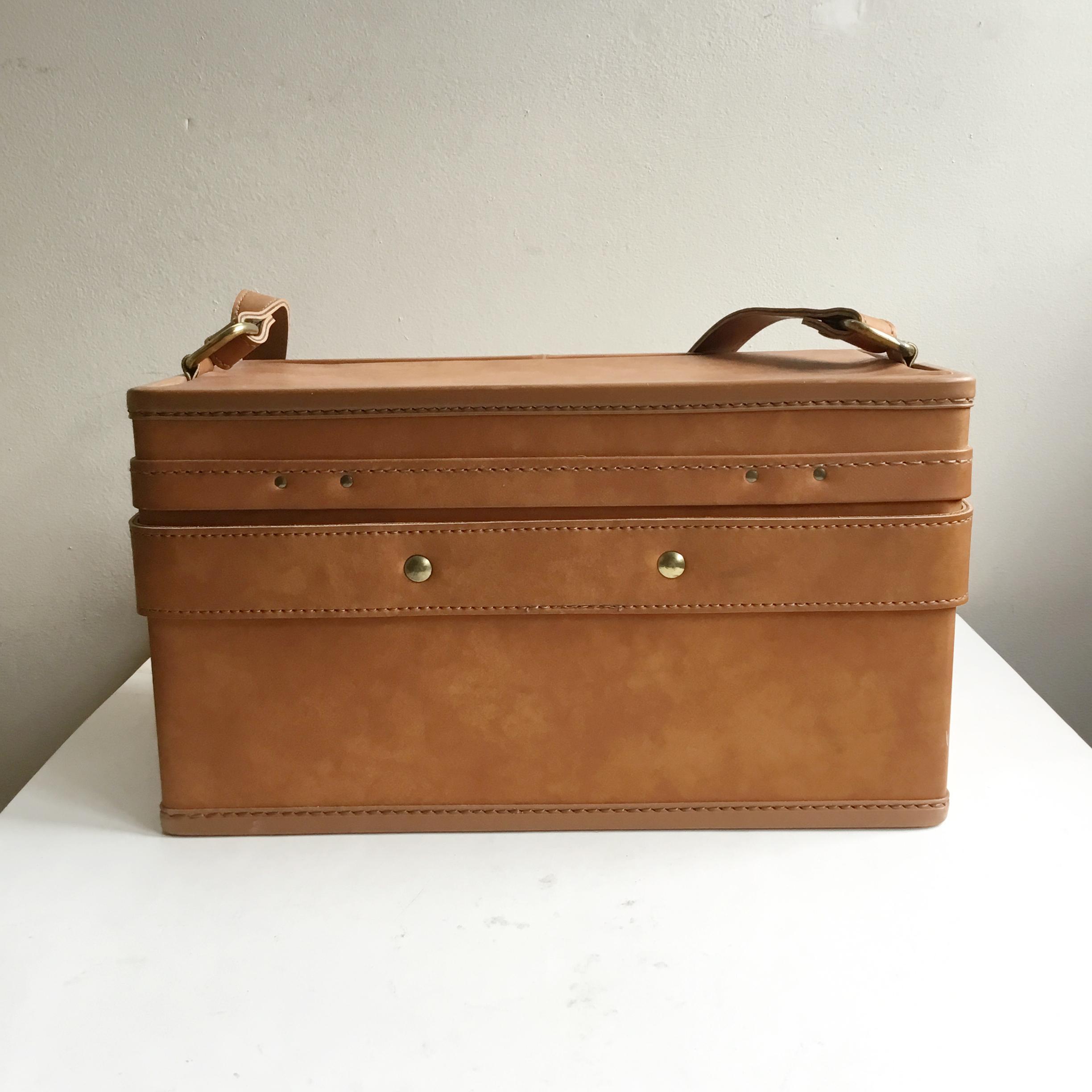 Vintage Joseph Hartmann Luggage Train Case Hard Cosmetic Travel Bag Paisley