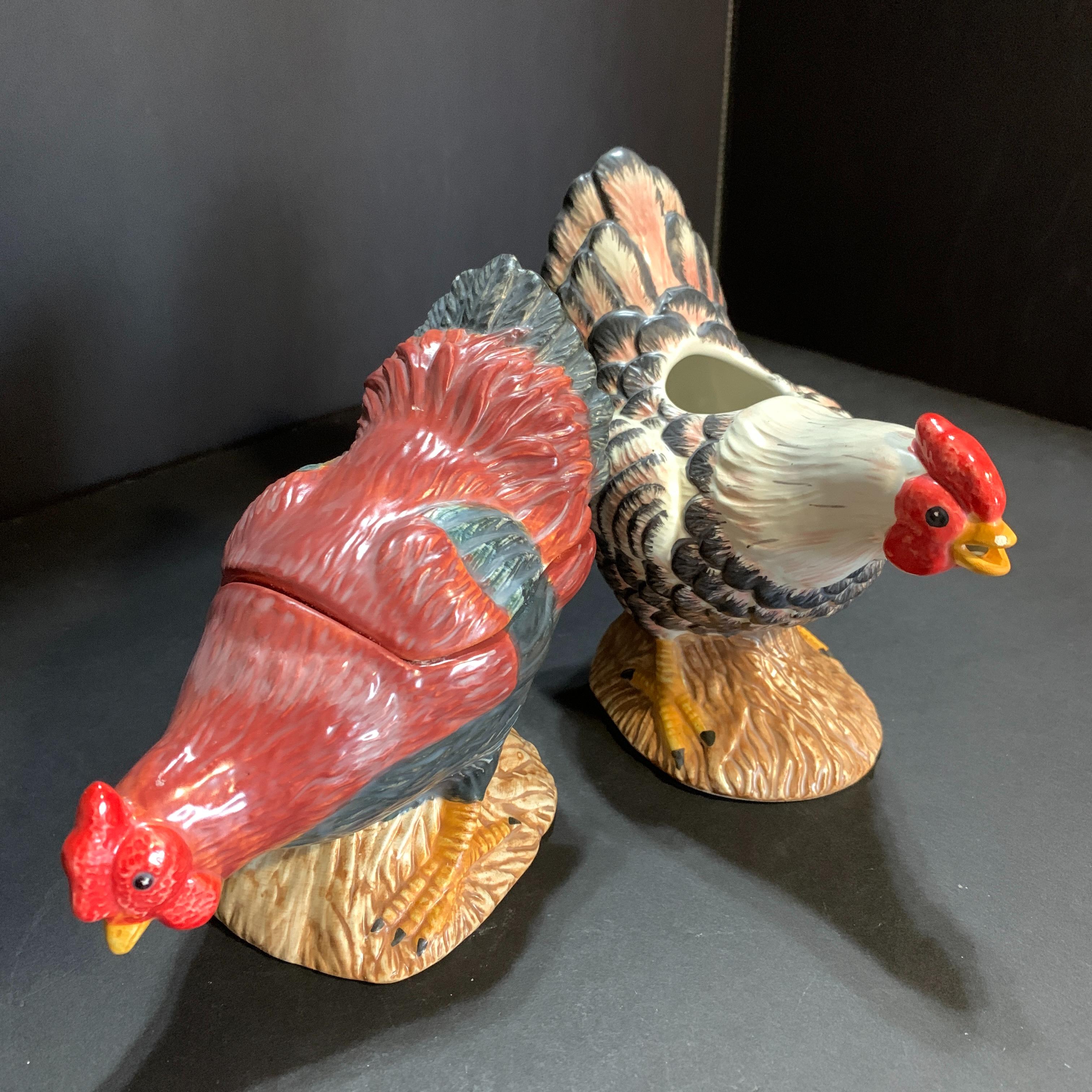 Chicken Creamer & Sugar "Chicken Scratch"