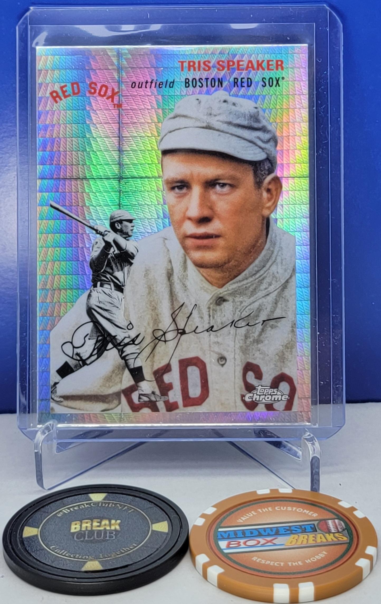 Tris Speaker 2023 Topps Chrome Platinum Anniversary Prism Refractor ...
