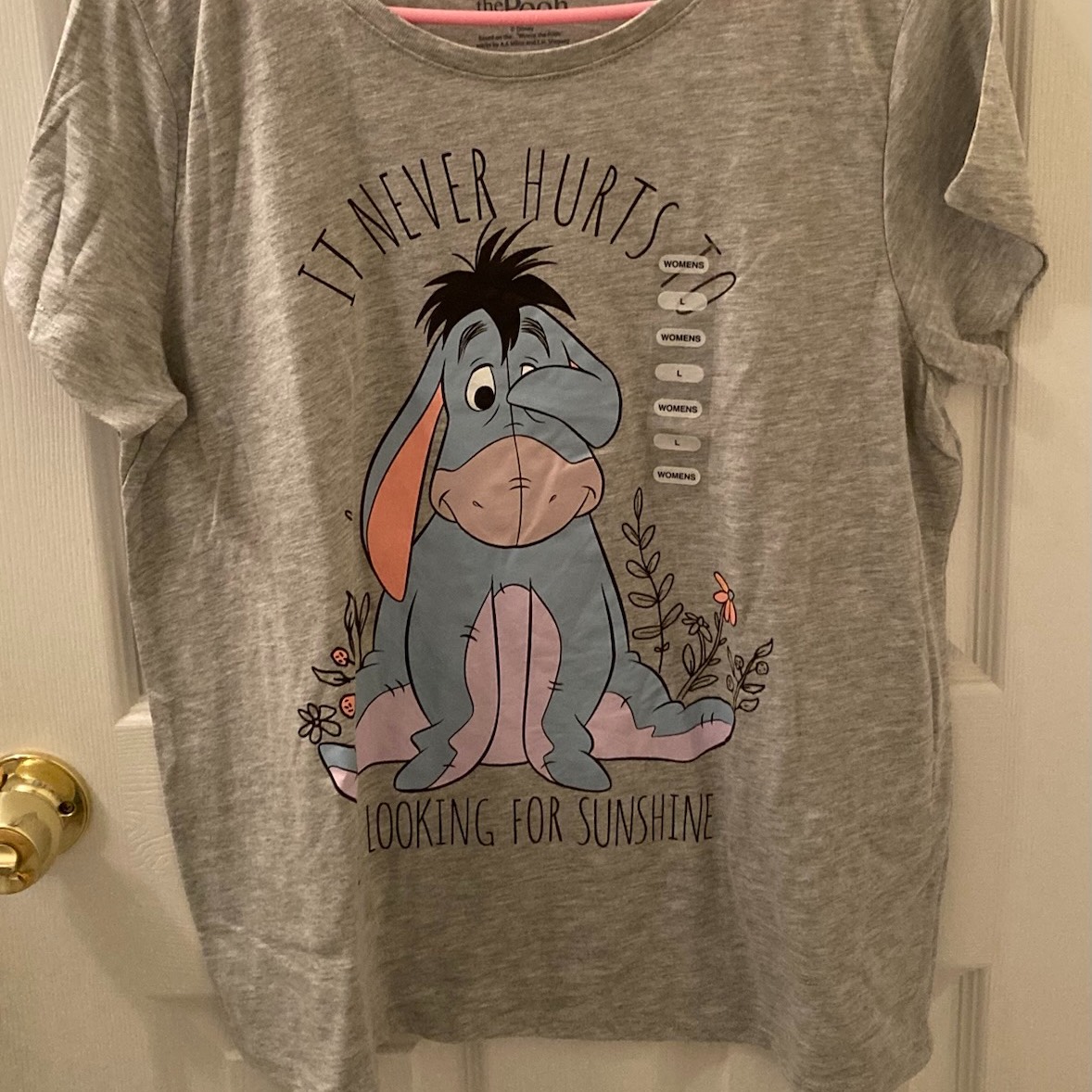 Disney, Winnie the Pooh, Eeyore, Gray, Women’s Size Large