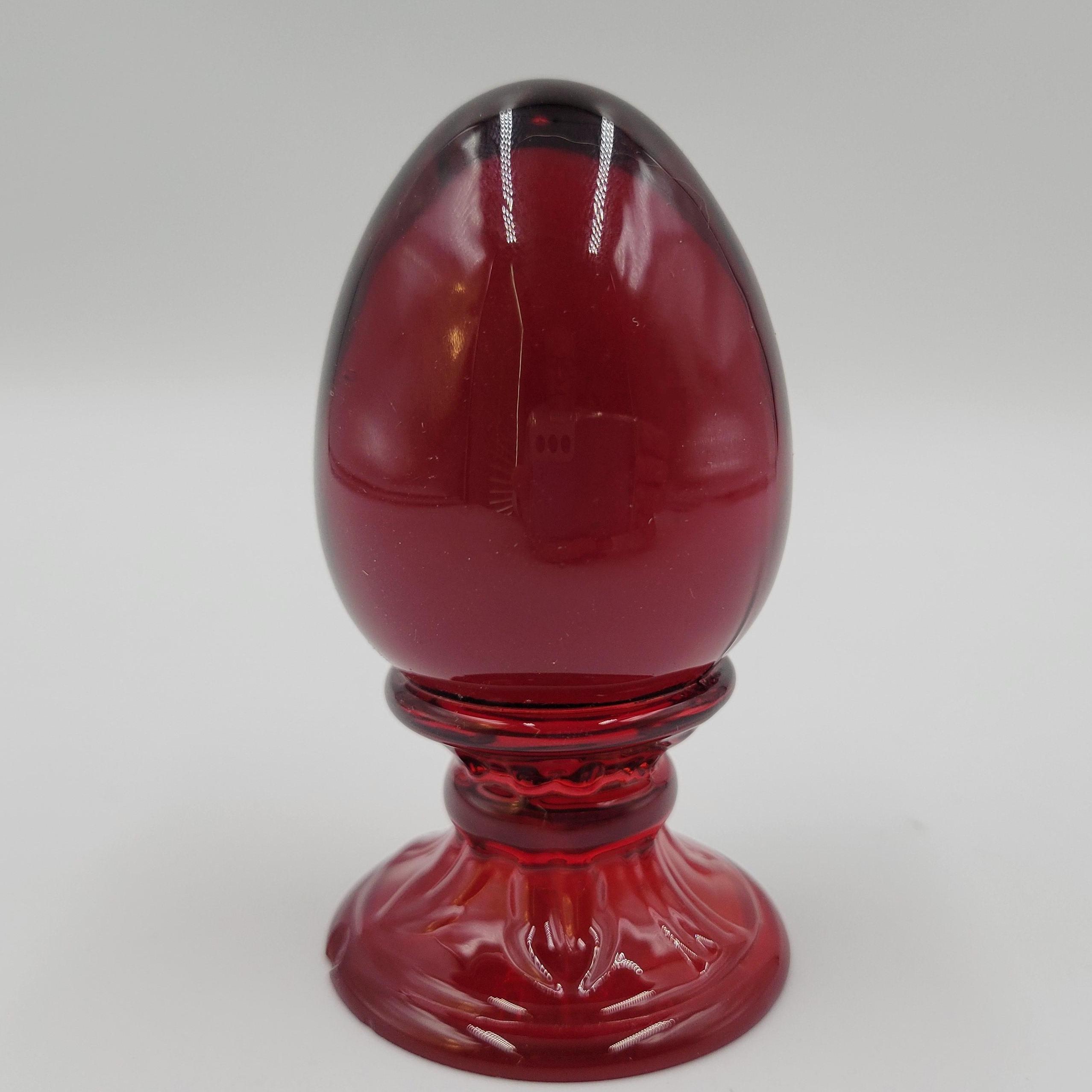 Fenton Glass Ruby Red Egg On Pedestal Blank UNPAINTED