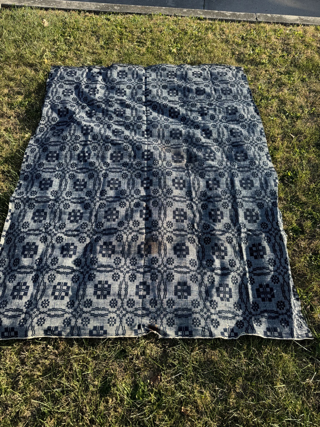 Antique 1800’s Hand Woven Wool Coverlet